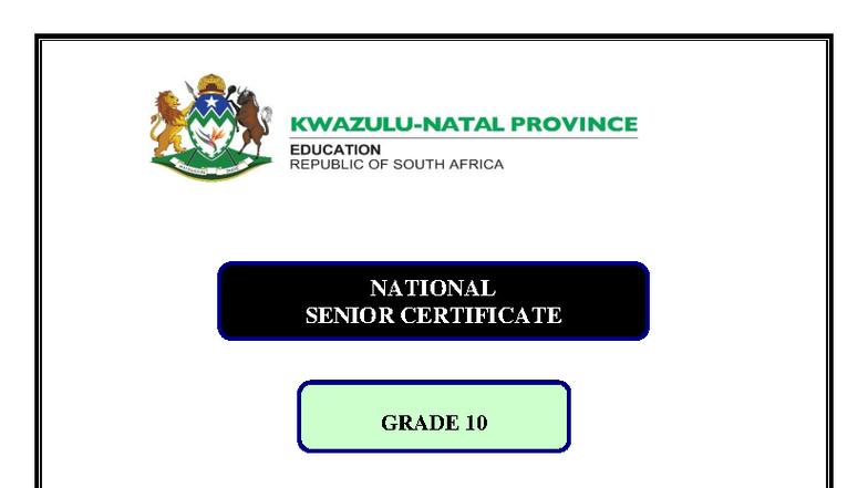 2023 KZN Grade 10 Maths P1 Nov Exam Question Paper - Studocu