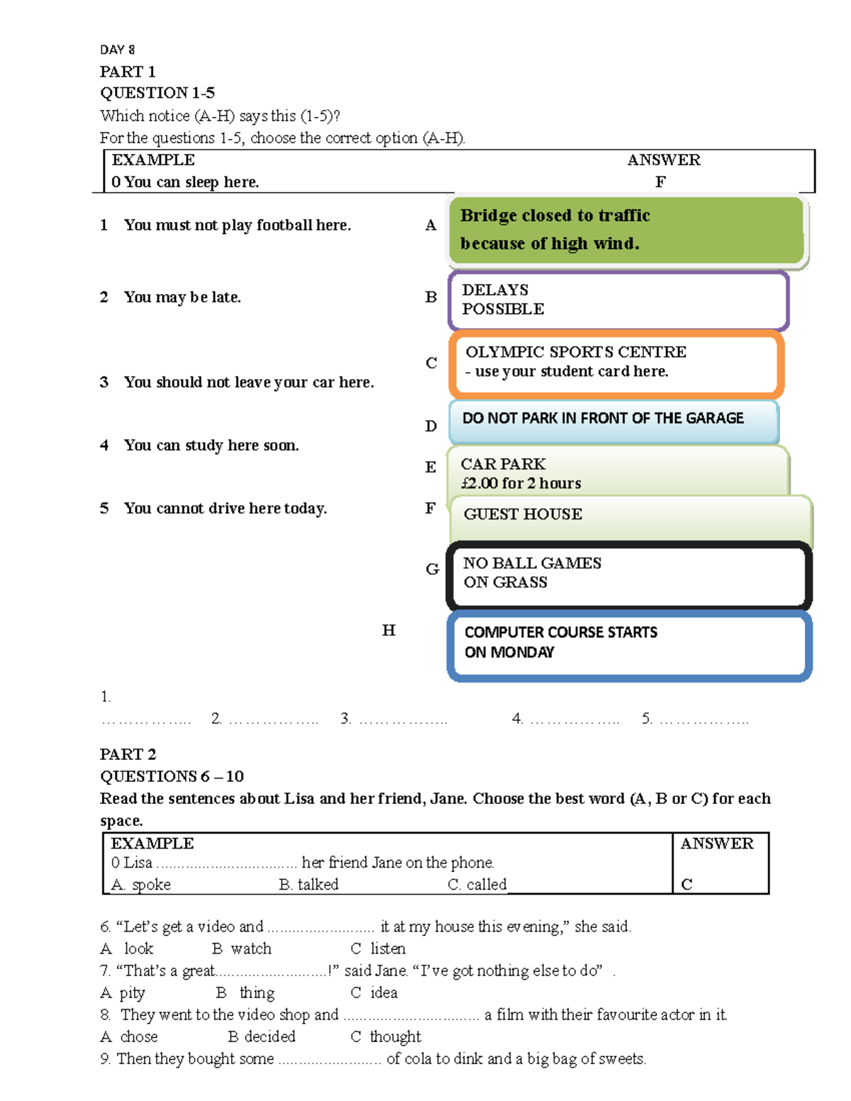 Reading and Writing Practice: Last 3 Days Review Guide - Studocu