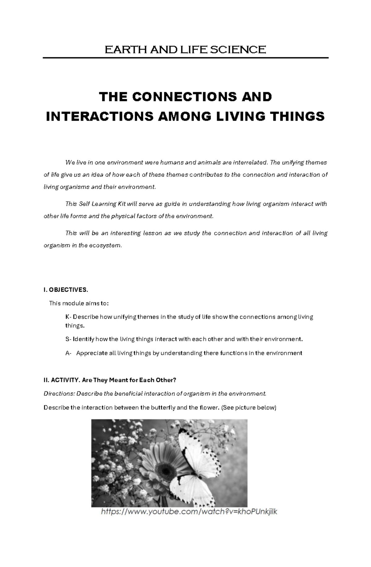ELS 4: Connections & Interactions Among Living Things (Lesson) - Studocu