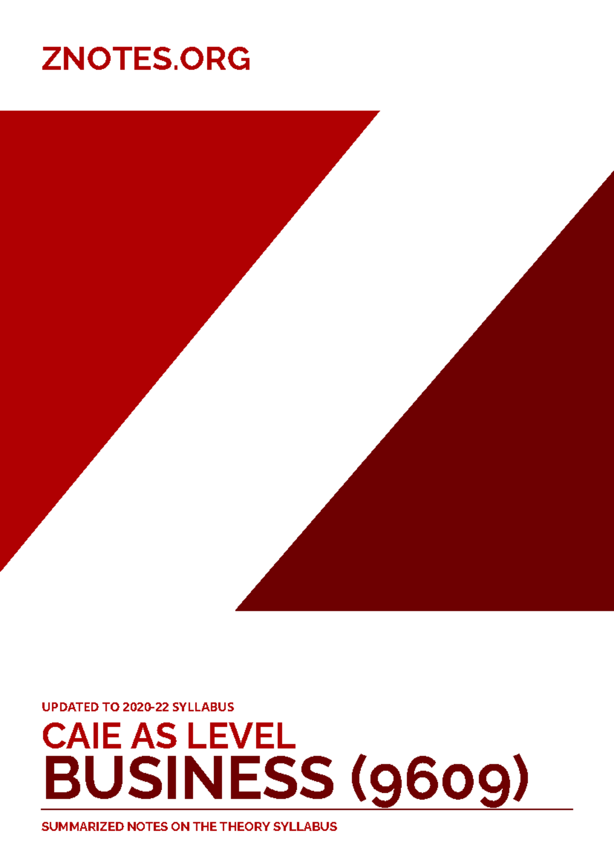 CAIE AS Level Business (9609) Theory Notes - Comprehensive Summary ...