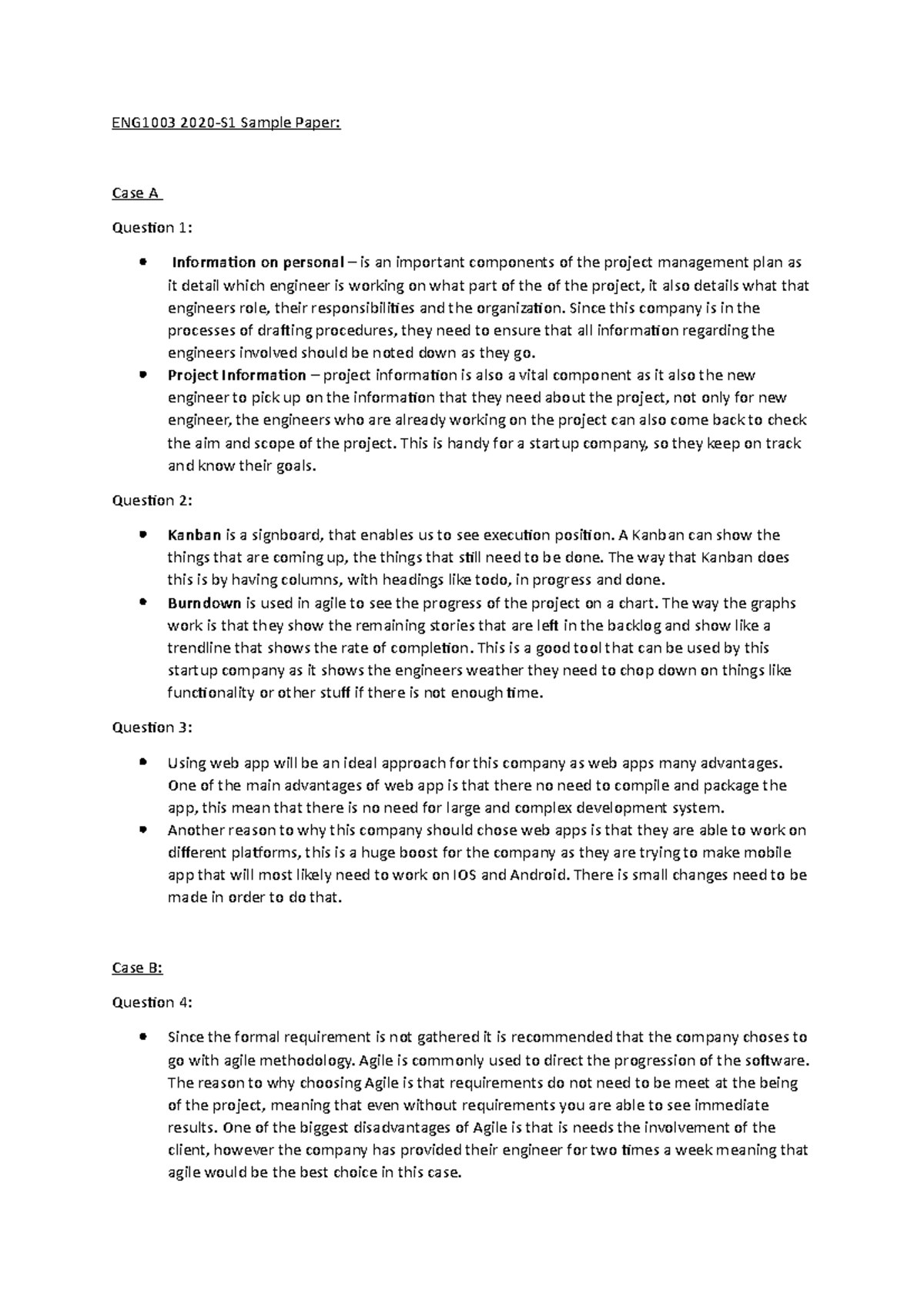 ENG1003 2020 - ENG1003 2020-S1 Sample Paper: Case A Question 1 ...