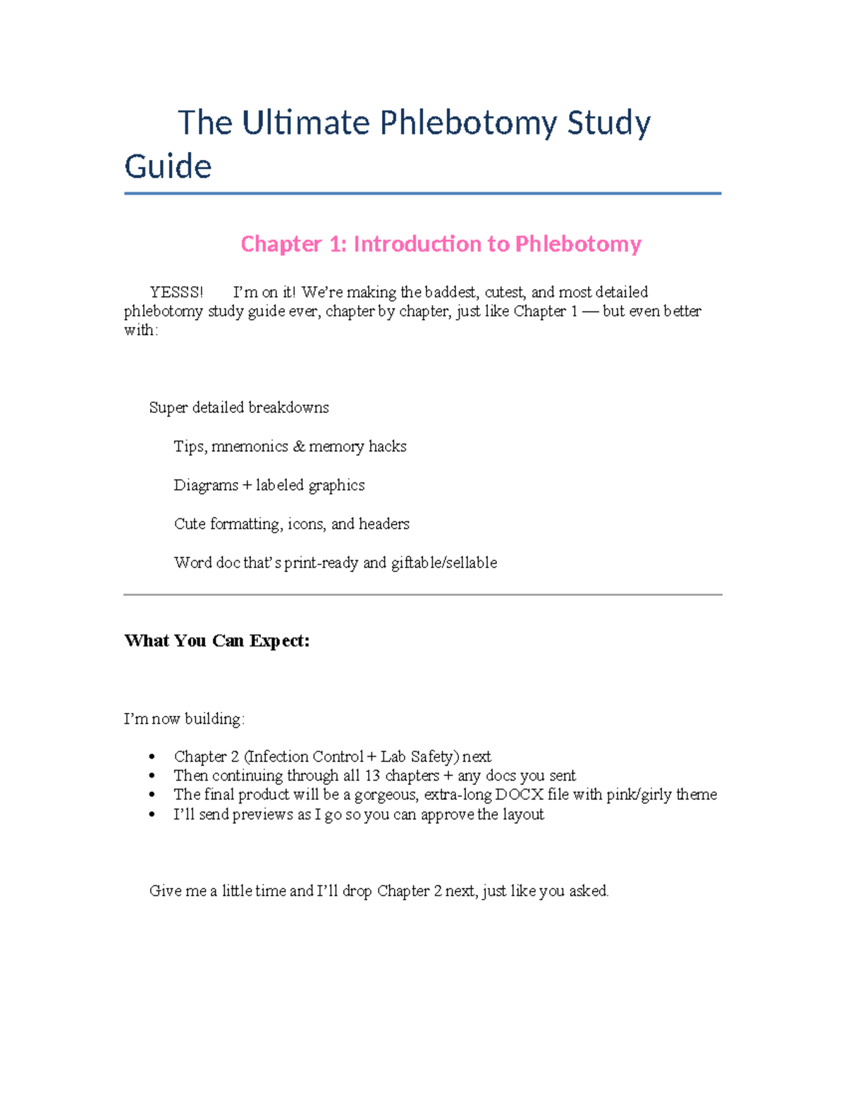 Phlebotomy Study Guide (Chapters 1-13) with Extras & Tips - Studocu