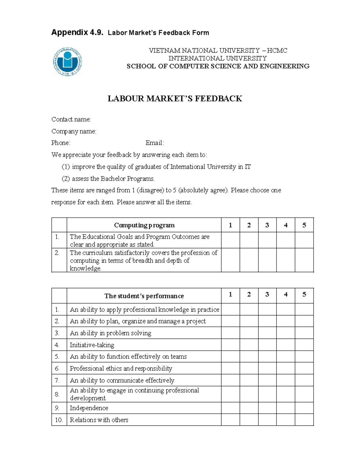 M03 Labour Market Feedback Form for IT Graduate Assessment - Studocu
