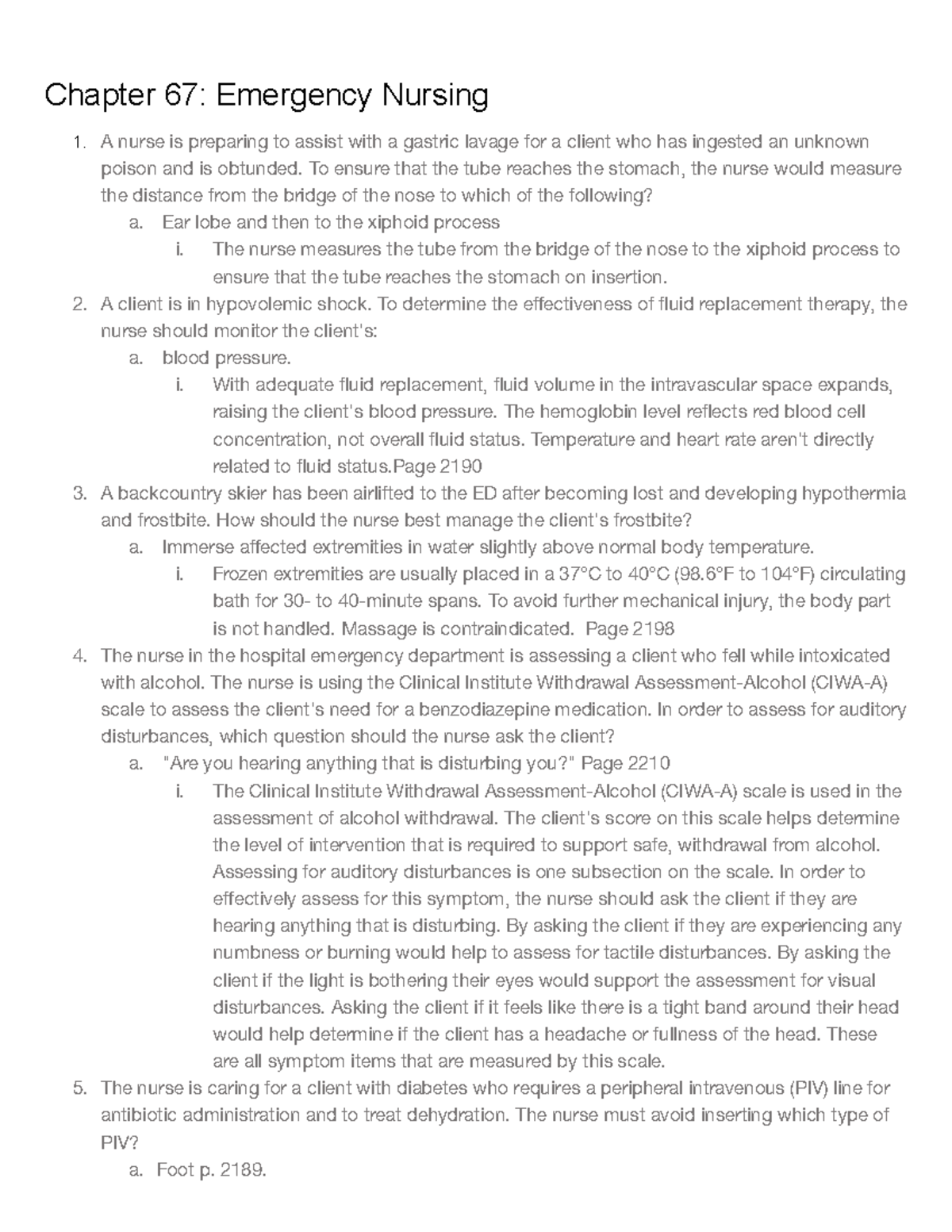 Emergency Nursing: Key Concepts and Patient Management Strategies - Studocu