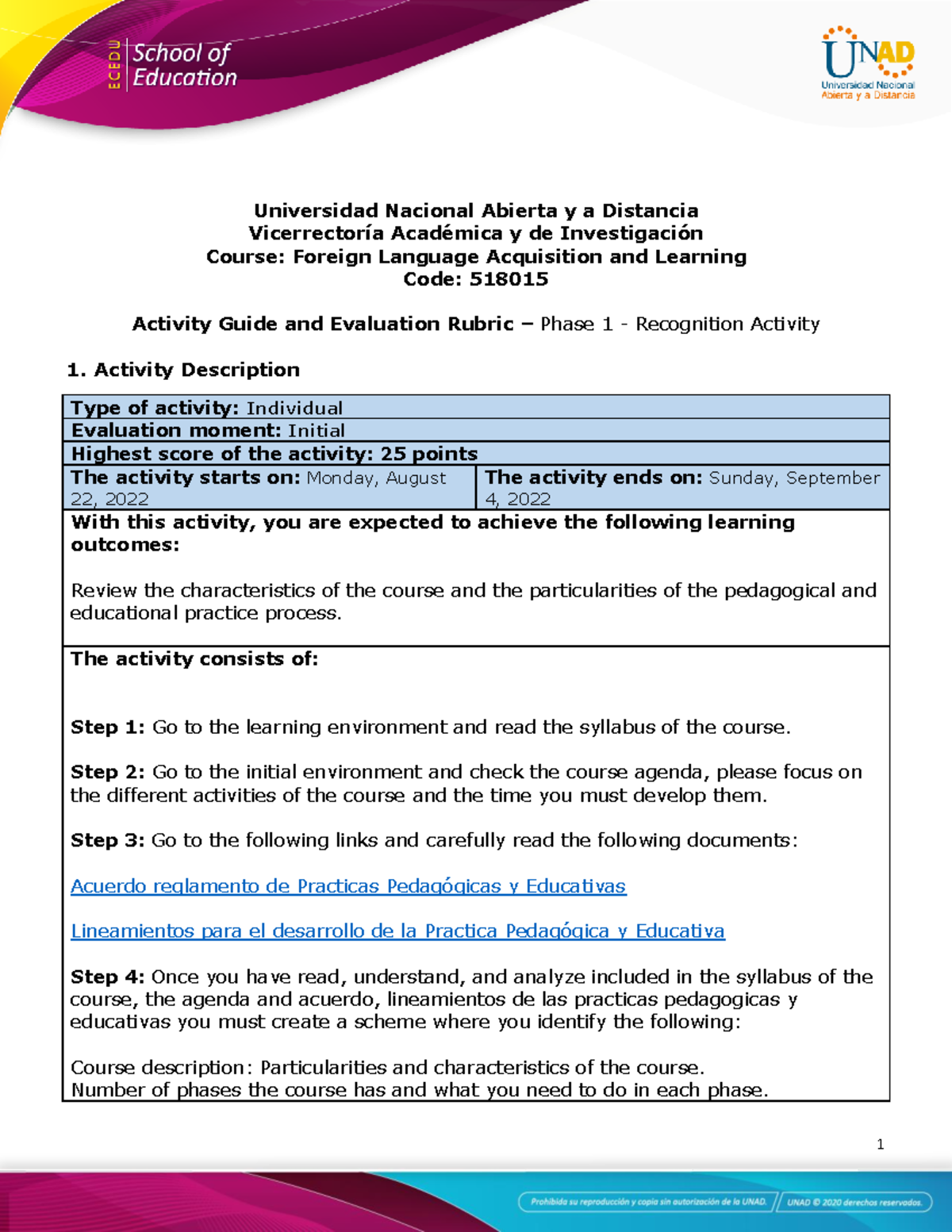 Activity Guide and Evaluation Rubric - Unit 1 - Phase 1 - Recognition ...