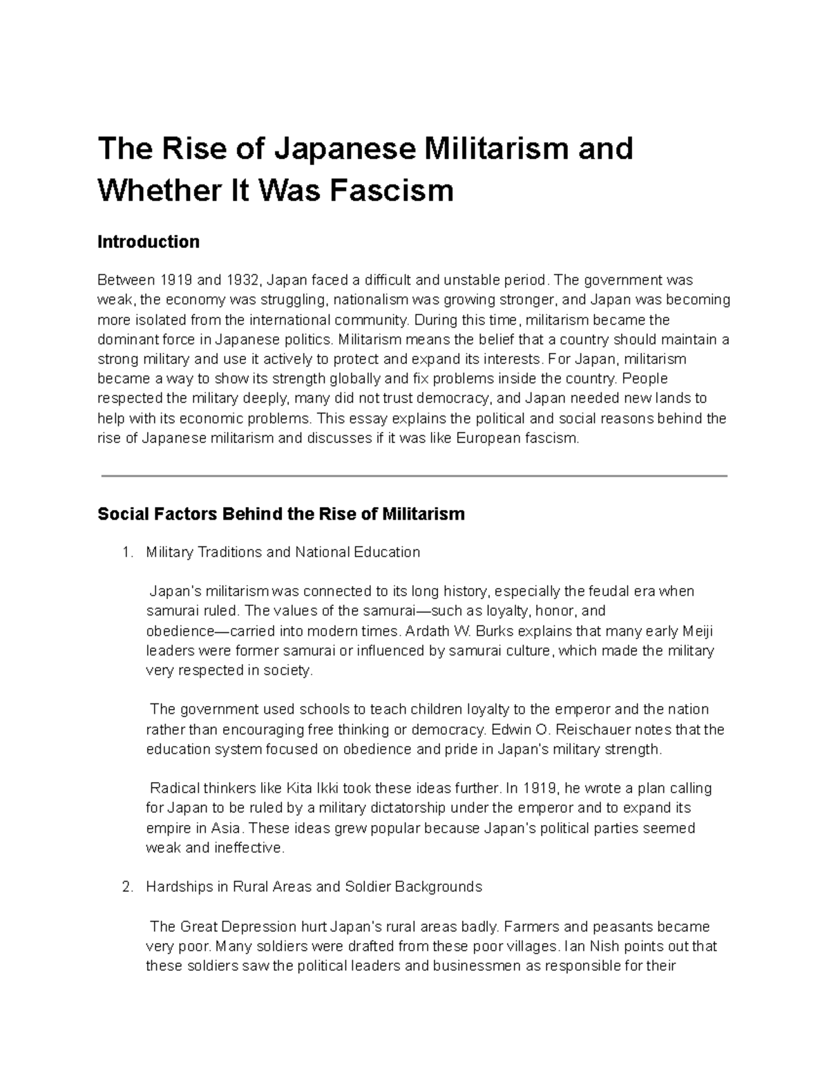 The Rise of Japanese Militarism: A Study of Political and Social ...