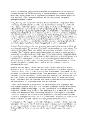 Tsotsi Literature Essay: Transformative Journey of the Protagonist ...