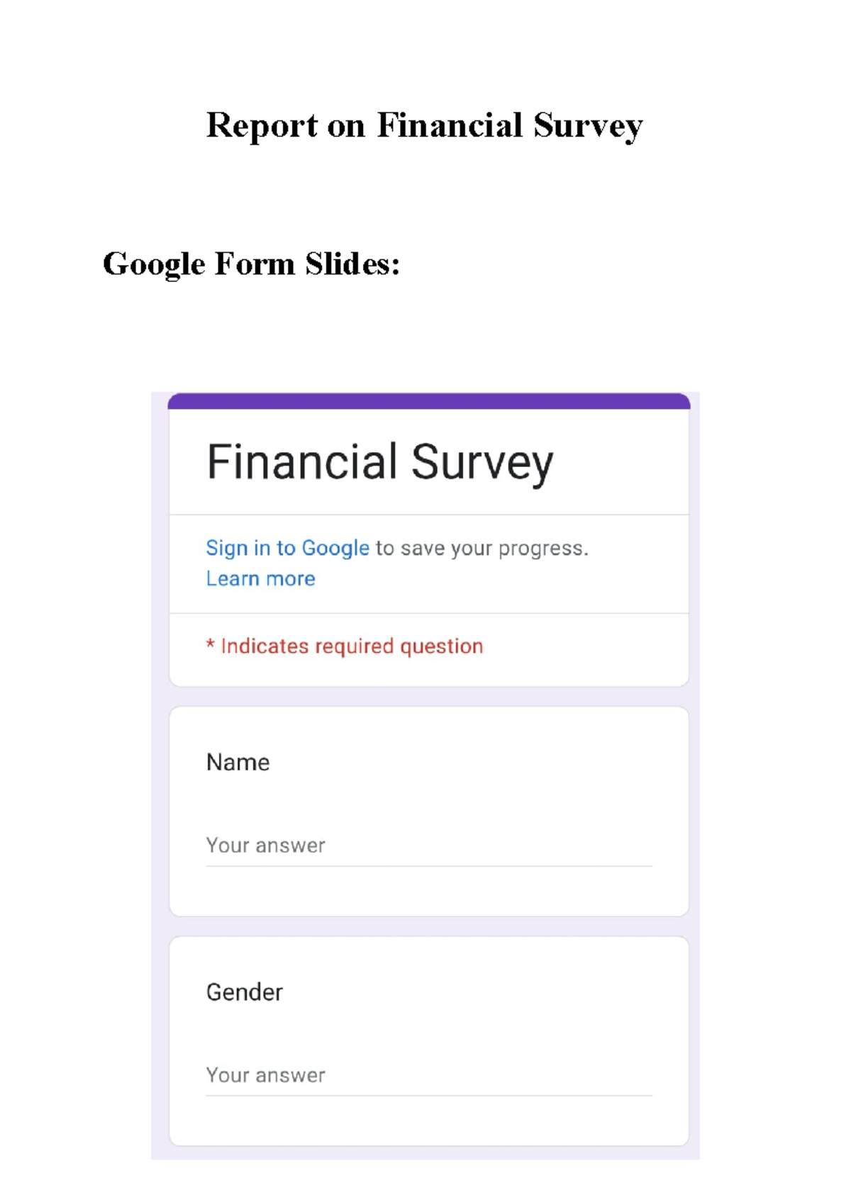 Financial Survey Report: Gender, Age, Income & Investment Analysis ...