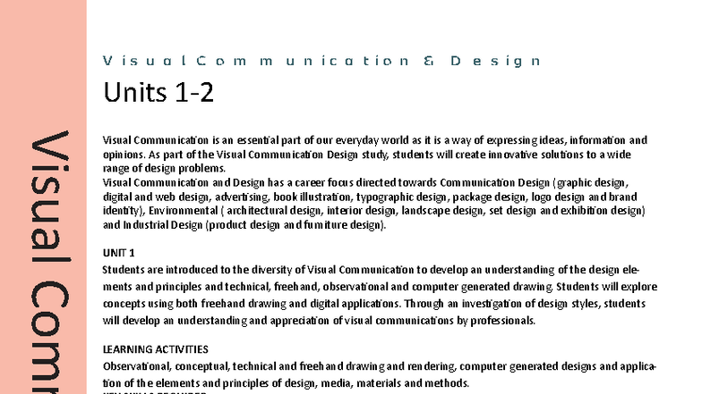 Visual Communication Design Units Overview and Key Skills - Studocu