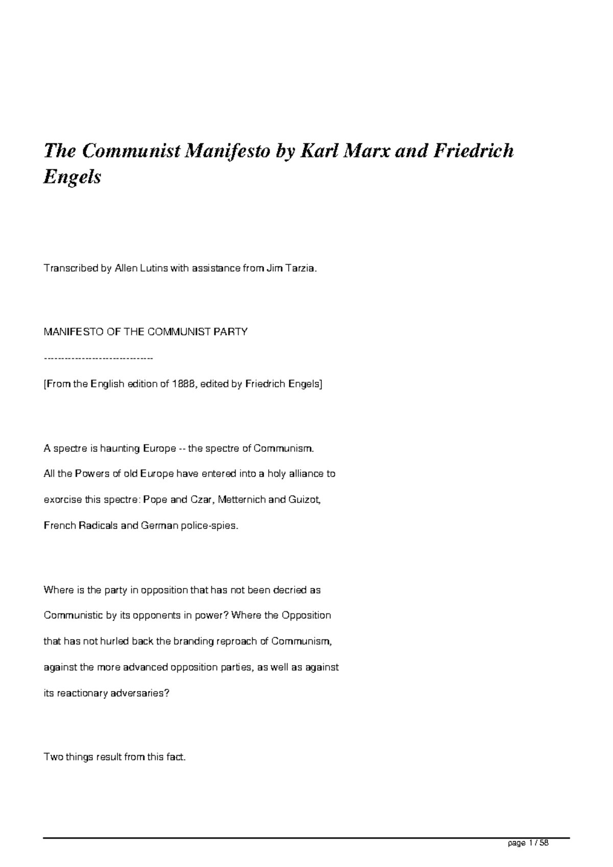 Final Exam Review: Analysis of The Communist Manifesto (POL 101) - Studocu