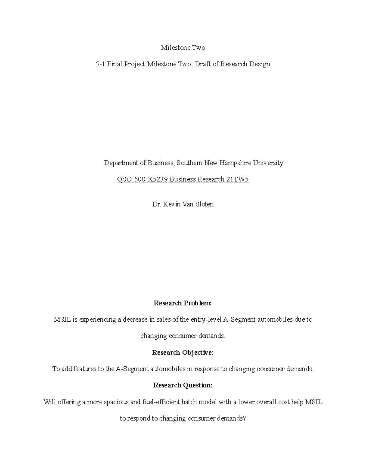 QSO-500: Final Project Milestone 2 - Research Design Draft - Studocu
