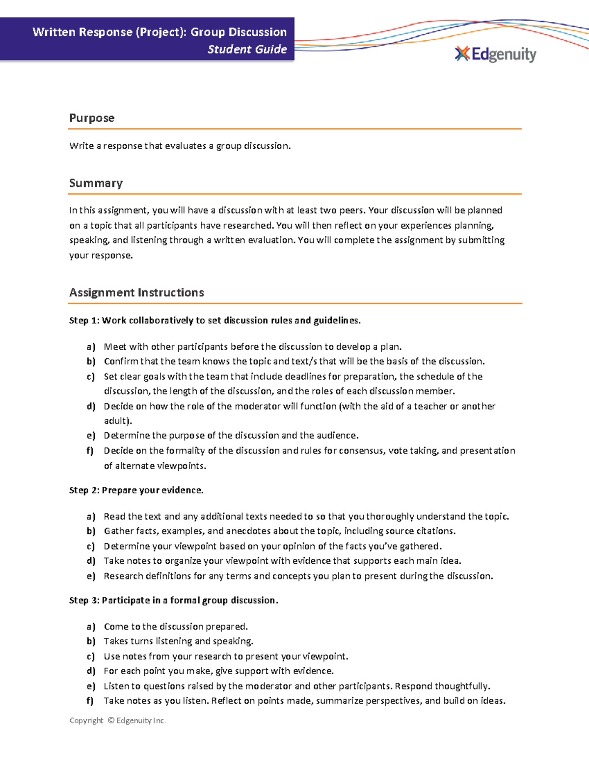 Group Discussion Project Guide: Evaluation and Reflection - Studocu