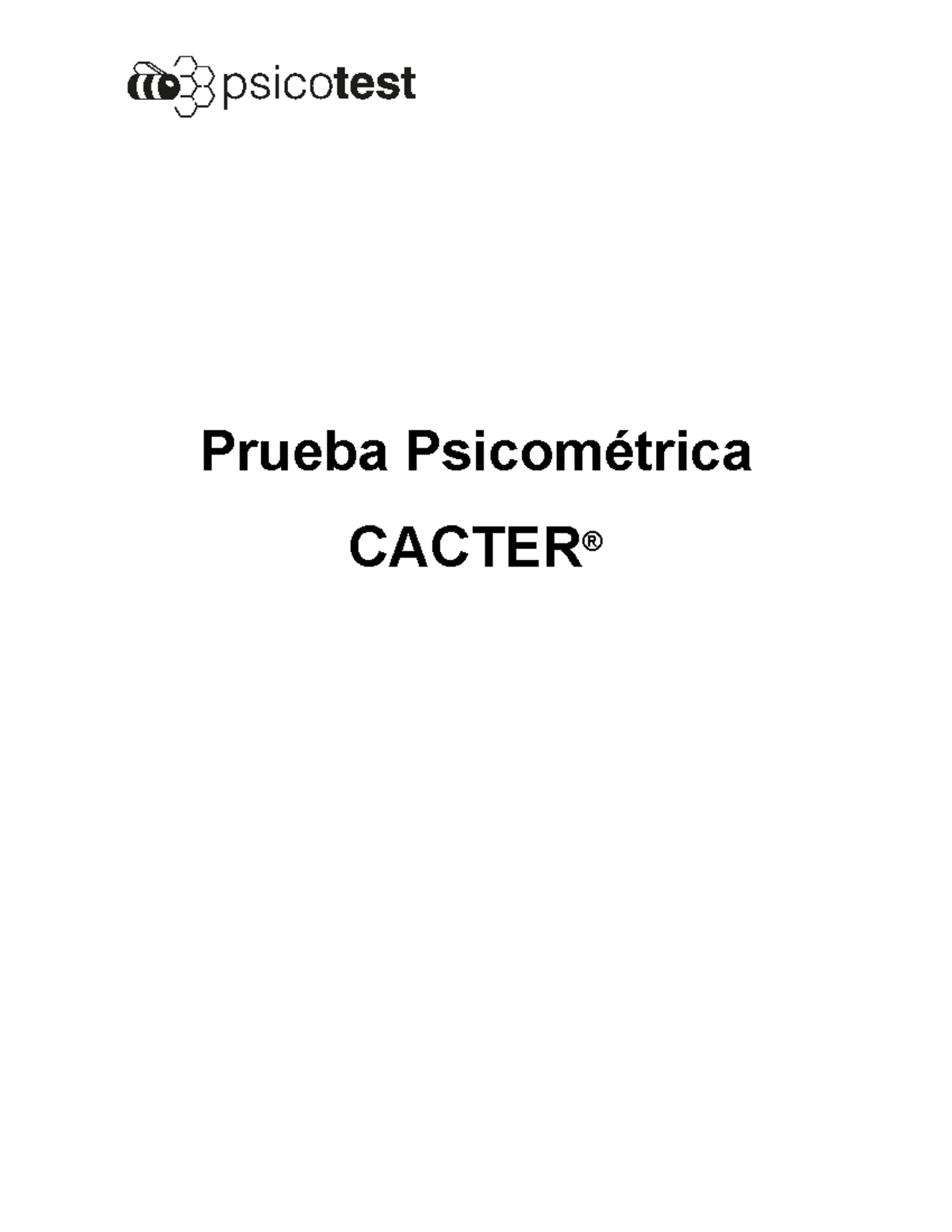 Análisis de Validez y Confianza en Pruebas Psicométricas CACTER® - Studocu