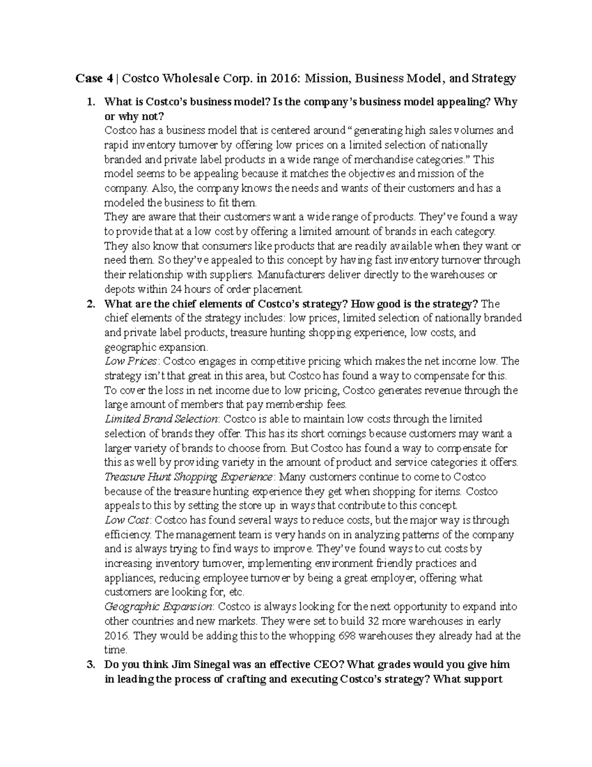 Costco Case Study Analysis (Case 4): Business Model & Strategy Insights ...