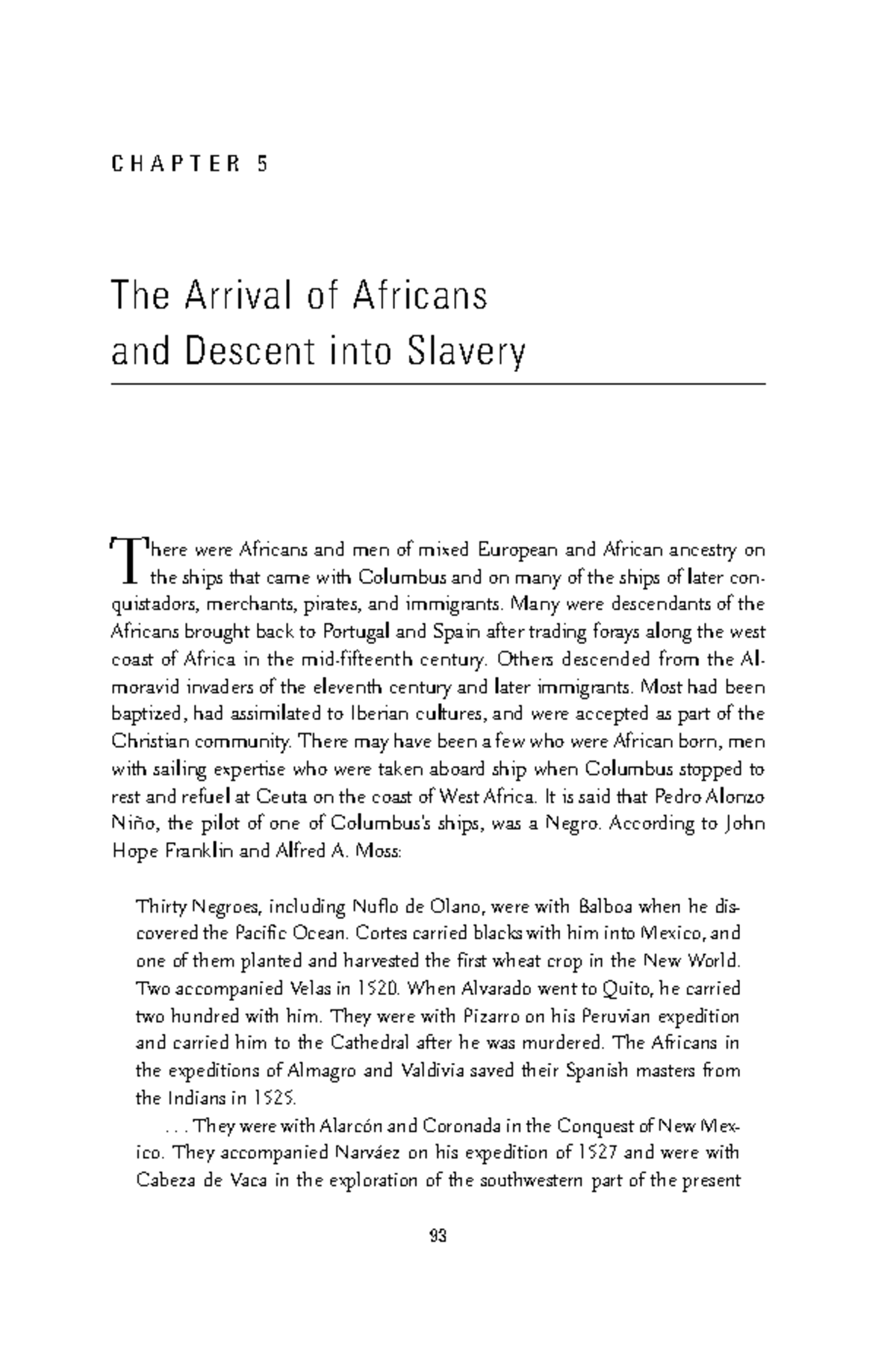 CHAPTER 5: The Arrival of Africans and Descent into Slavery (CL08 ...