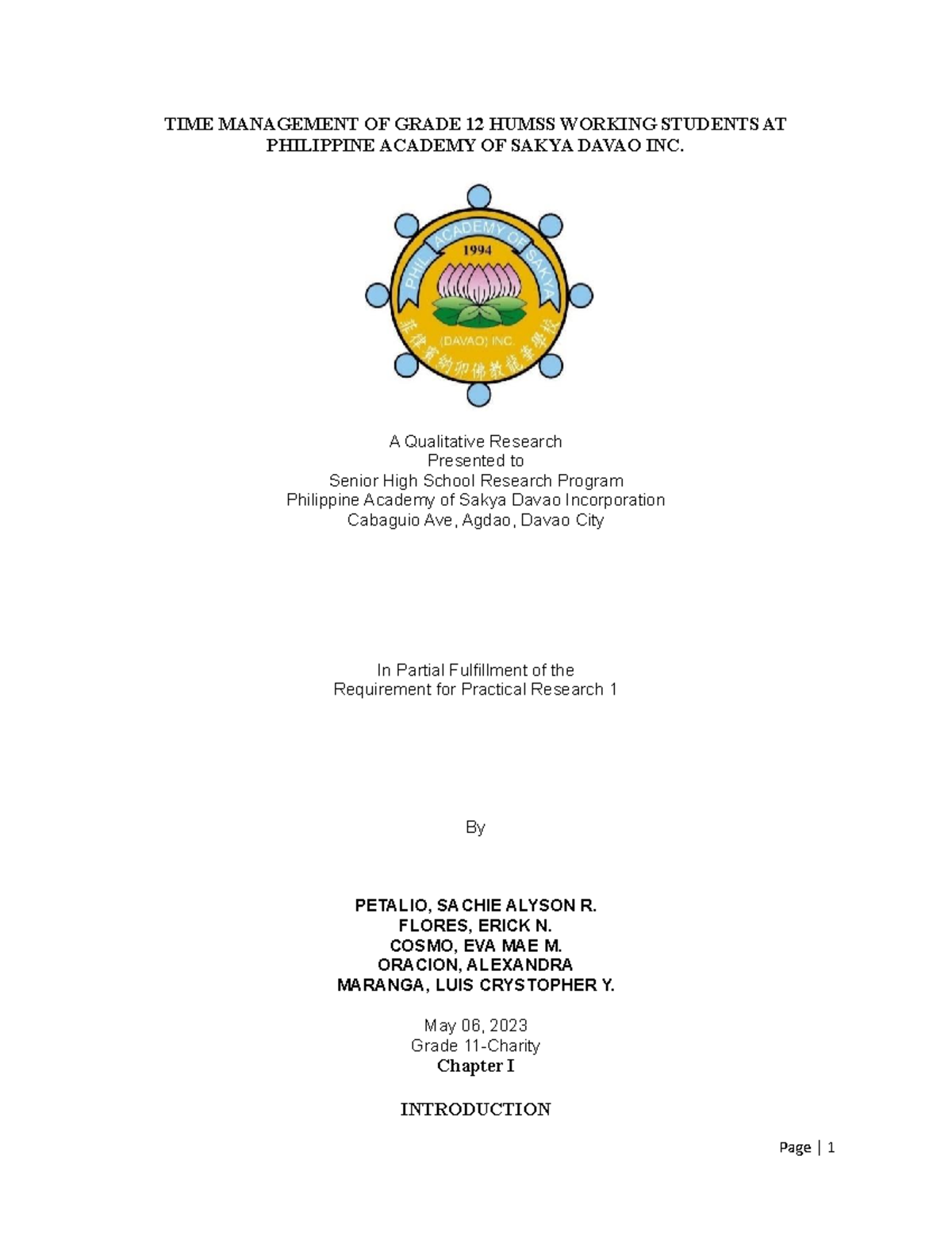 Time Management Strategies for Grade 12 HUMSS Working Students: A Study ...
