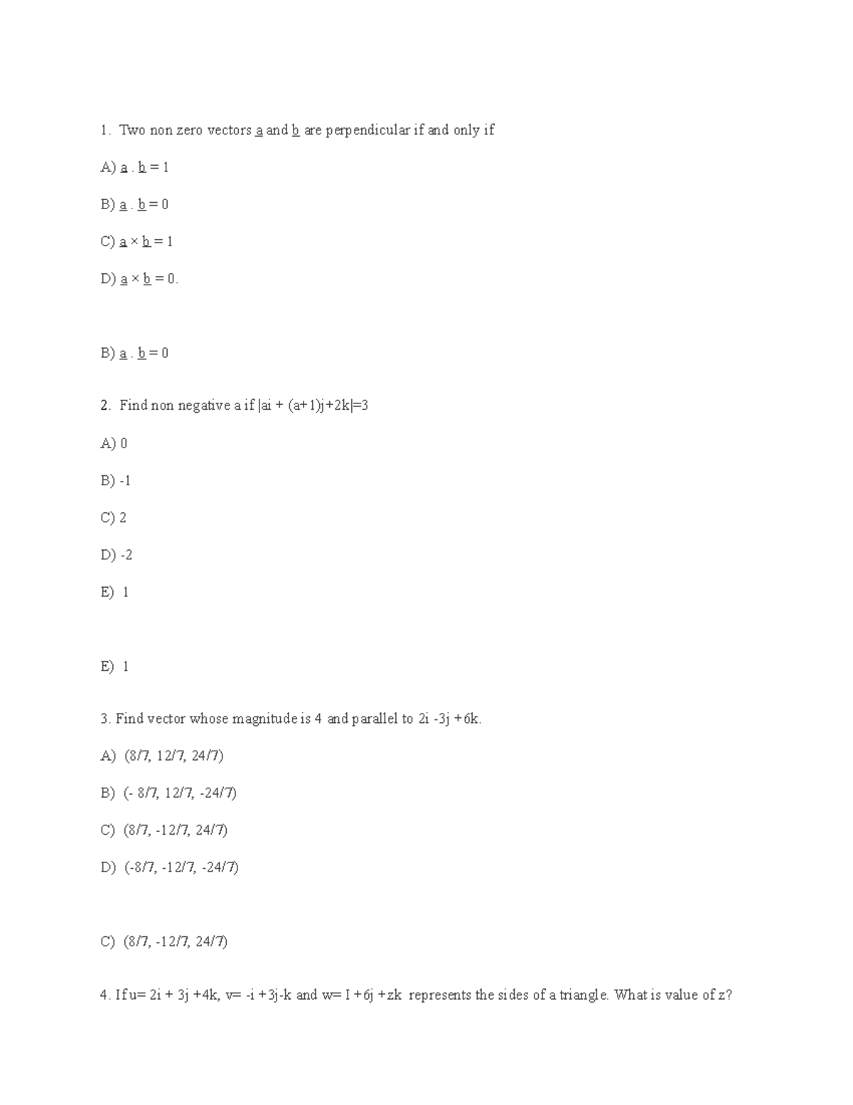 Vector Analysis and an introduction to tensor analysis - Two non zero vectors a and b are - Studocu