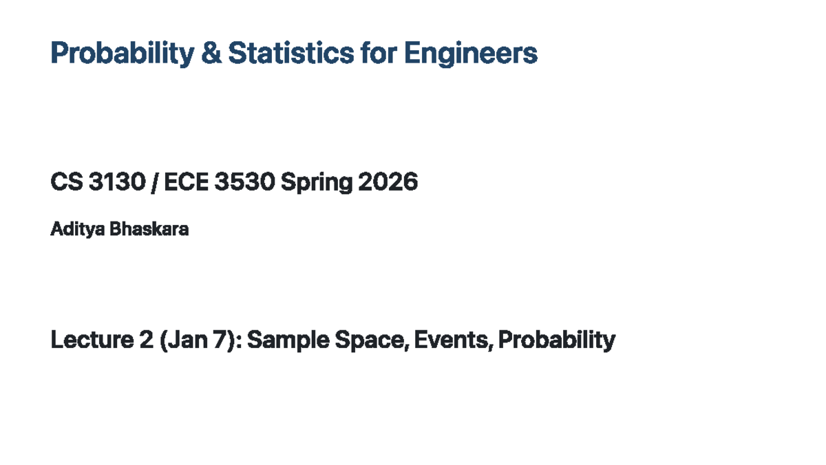 Lecture 2 Notes: Set Theory and Probability Concepts (AUB, AMB) - Studocu