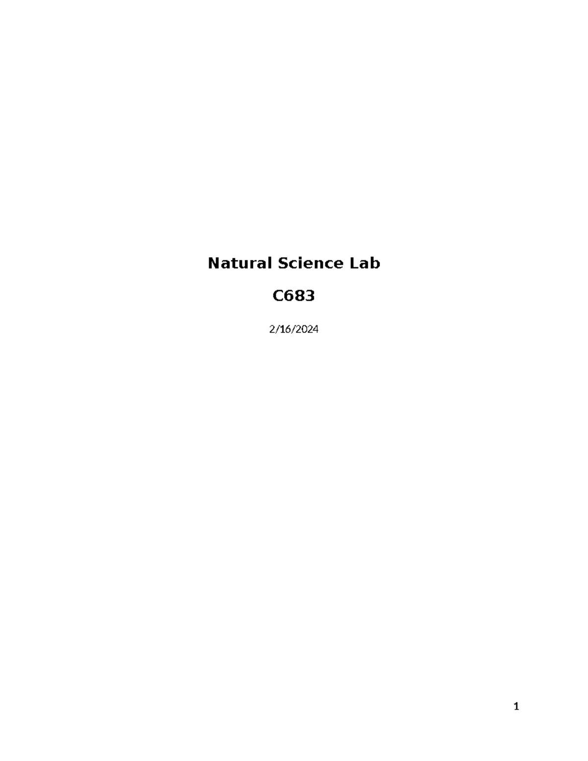 Natural Science Lab - redacted - Natural Science Lab C 2/16/ Section I ...