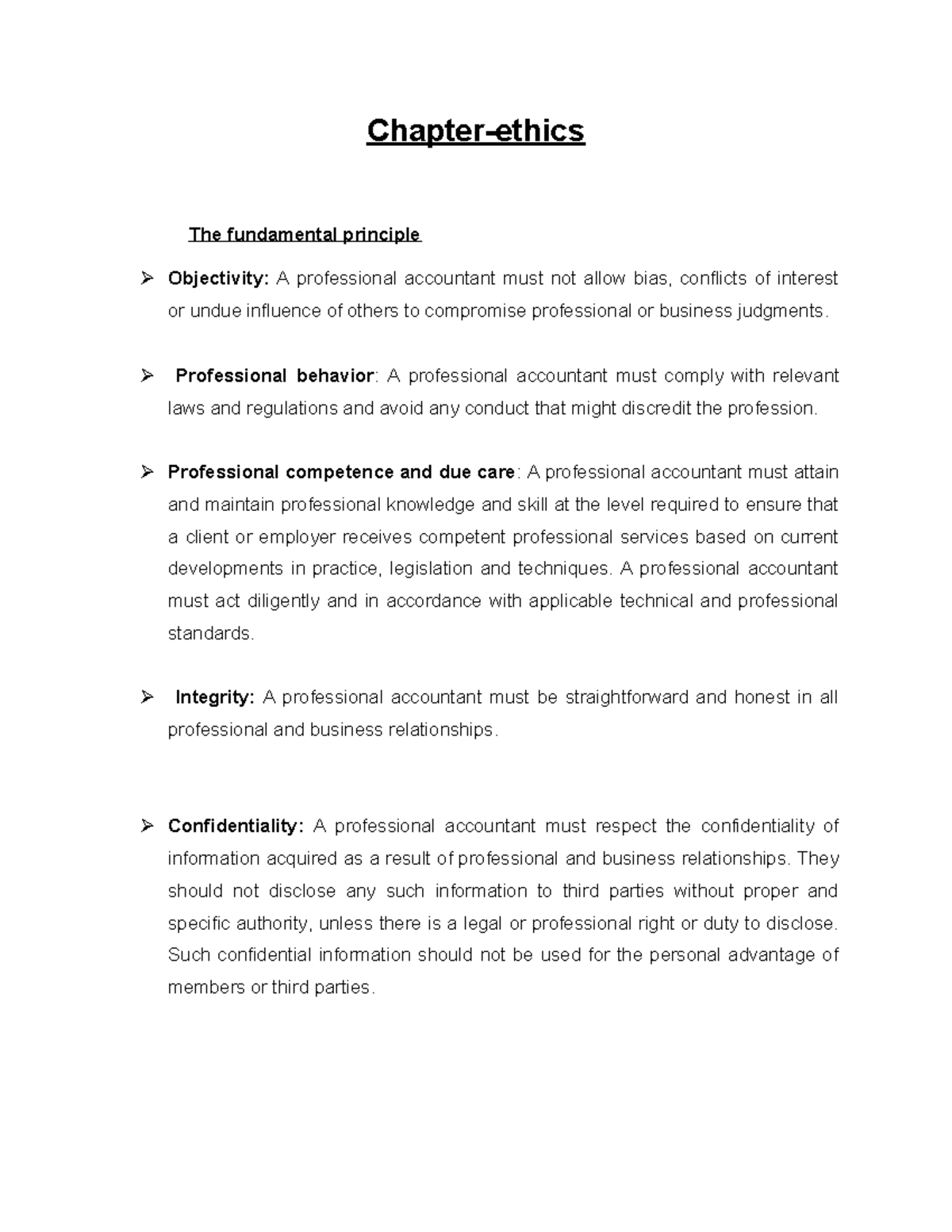 Assurance CA PL Chapter: Ethics and Professional Principles in ...