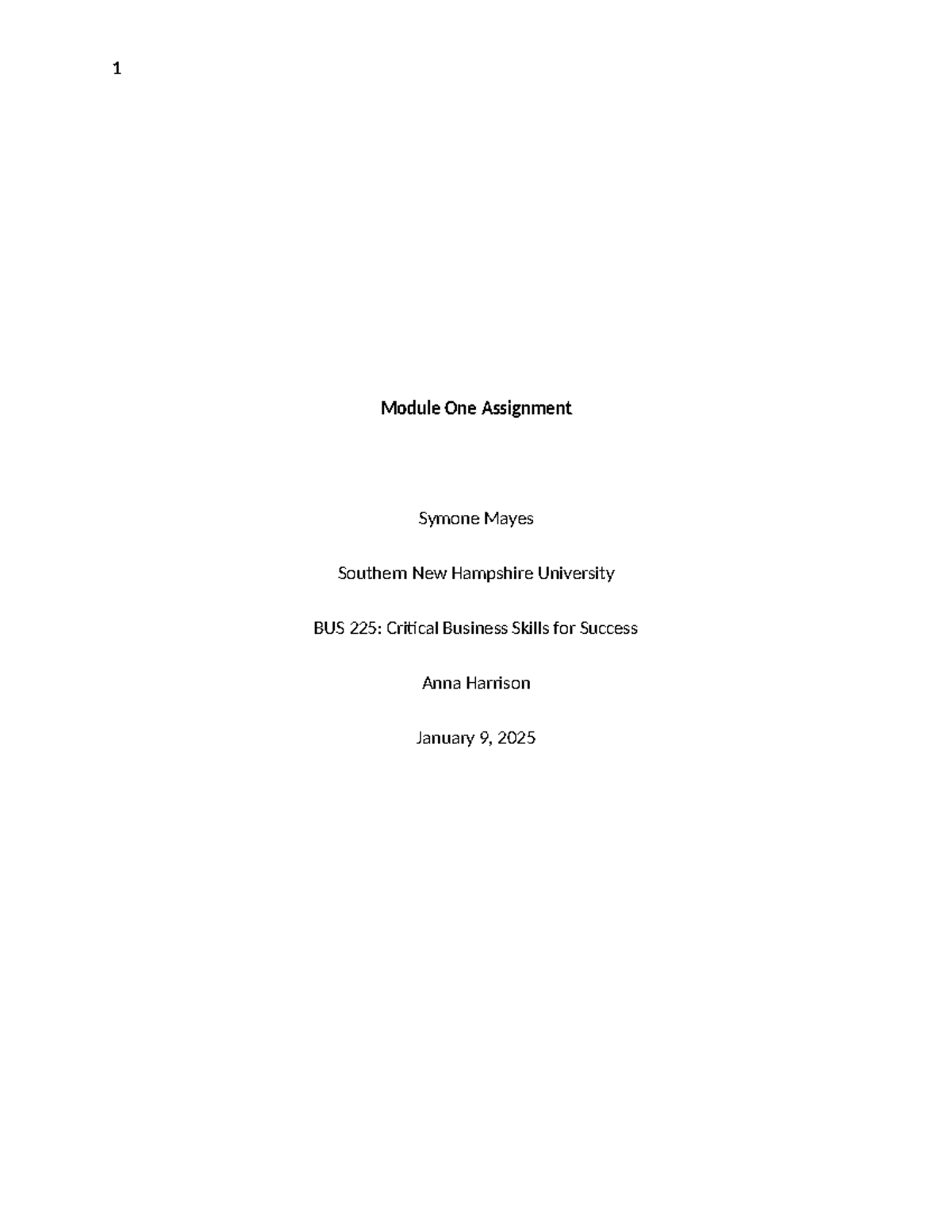 BUS 225: Module One Assignment on Disney's Critical Thinking in ...