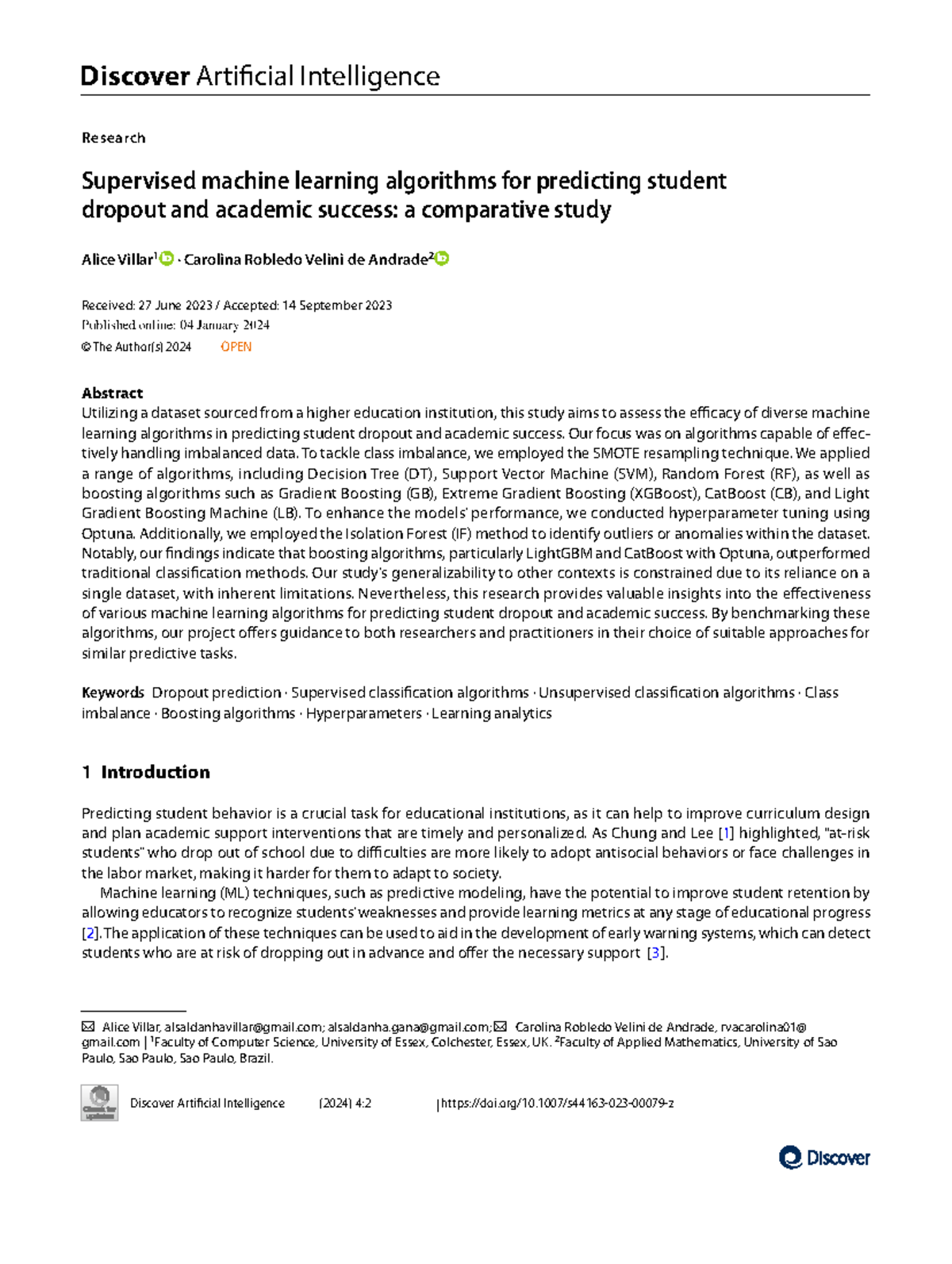 Comparative Study of Supervised ML Algorithms for Student Dropout ...