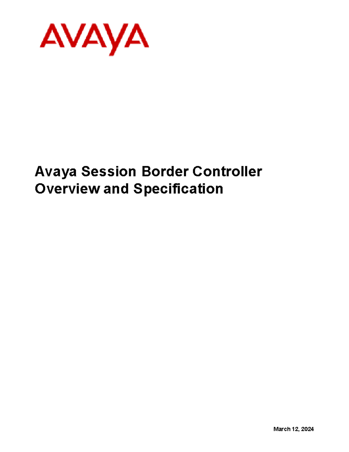 Avaya SBC Overview & Specs (March 12, 2024) - Detailed Insights - Studocu