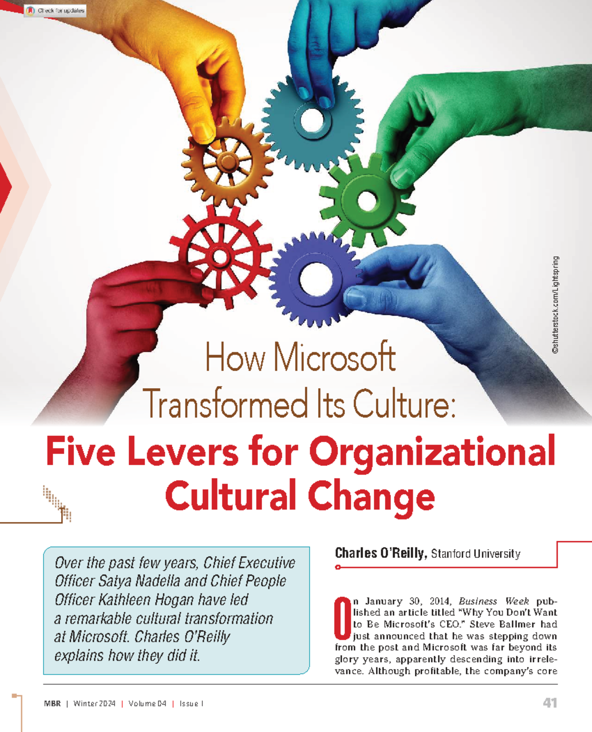 O'Reilly 2024: Microsoft’s Cultural Transformation - Five Key Levers ...