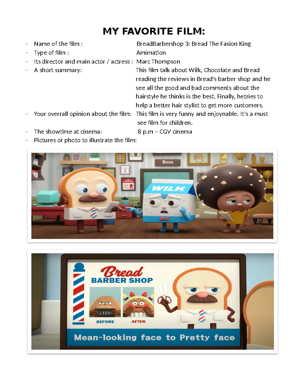 Project UNIT 8 Class 7: Review of "BreadBarbershop 3" Film - Studocu