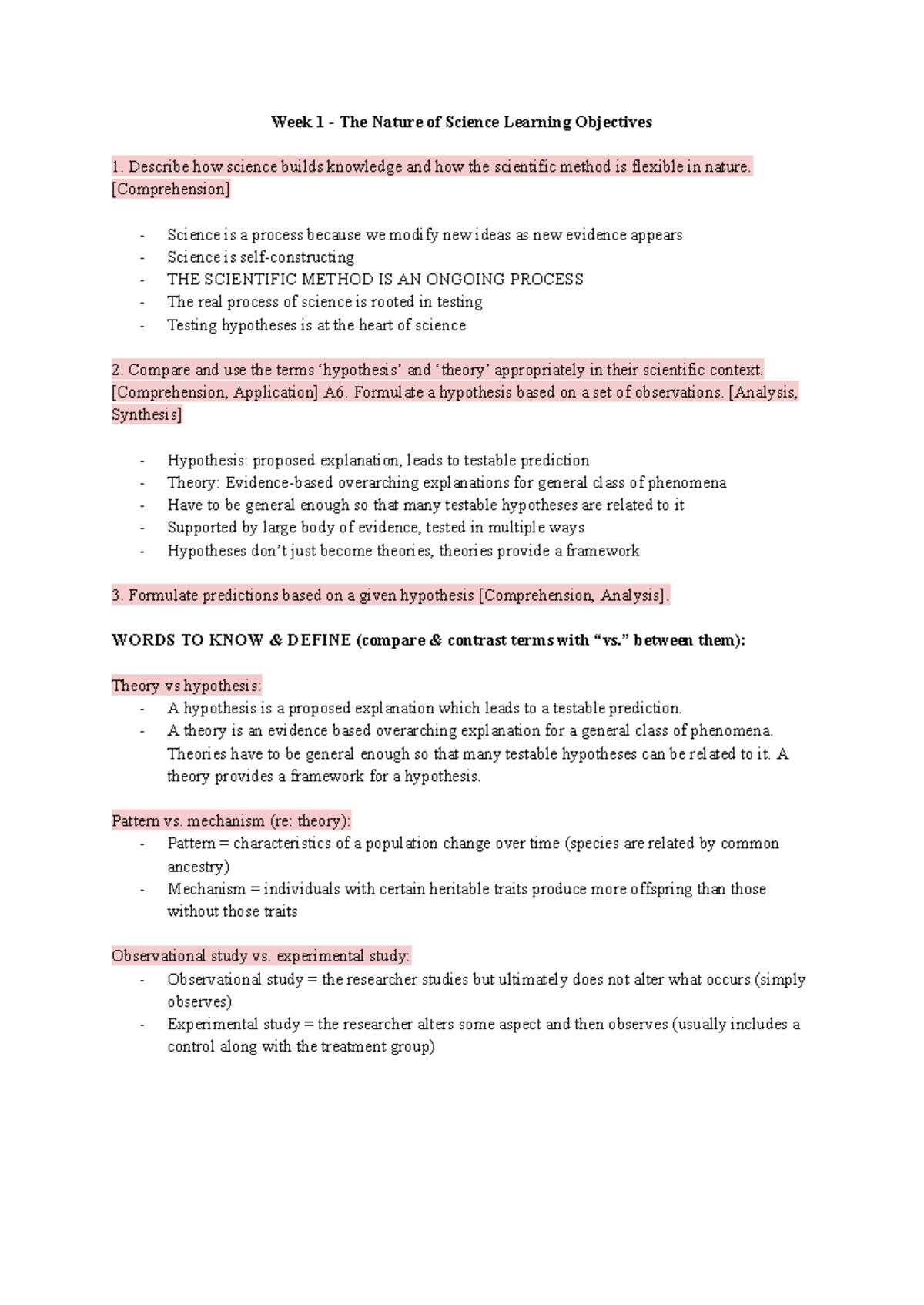 BIOL1001 Final Exam Study Guide: Evolution & Microevolution Concepts ...