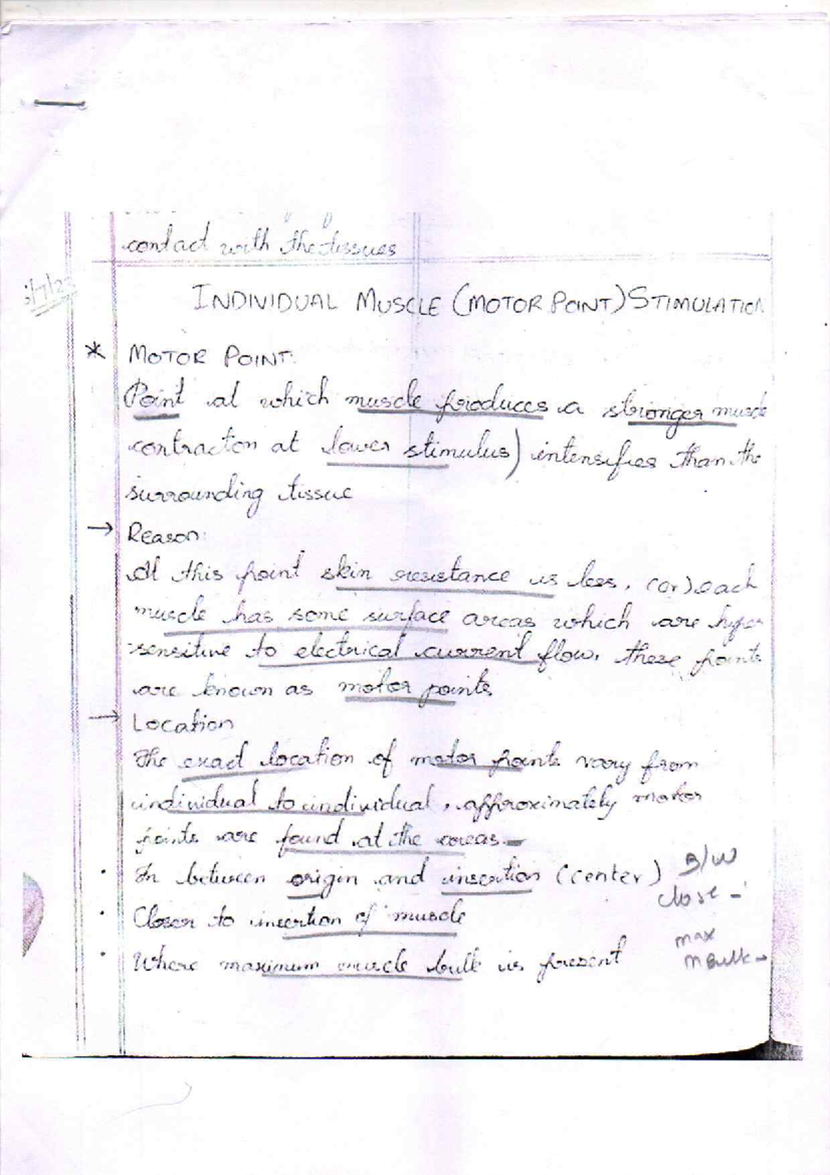Individual Muscle Motor Point Stimulation: Anatomy & Techniques - Studocu