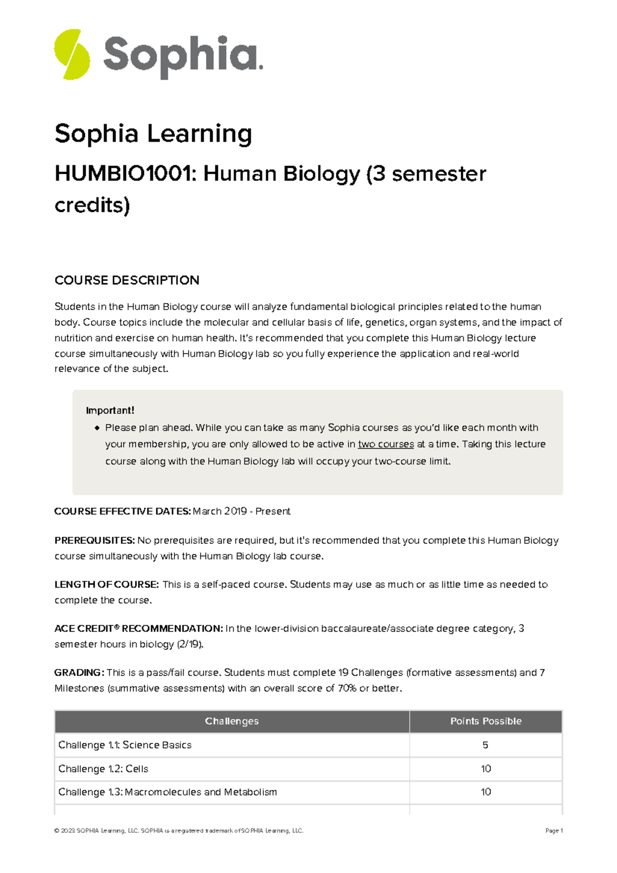 HUMBIO1001: Human Biology Course Syllabus Overview and Key Topics - Studocu