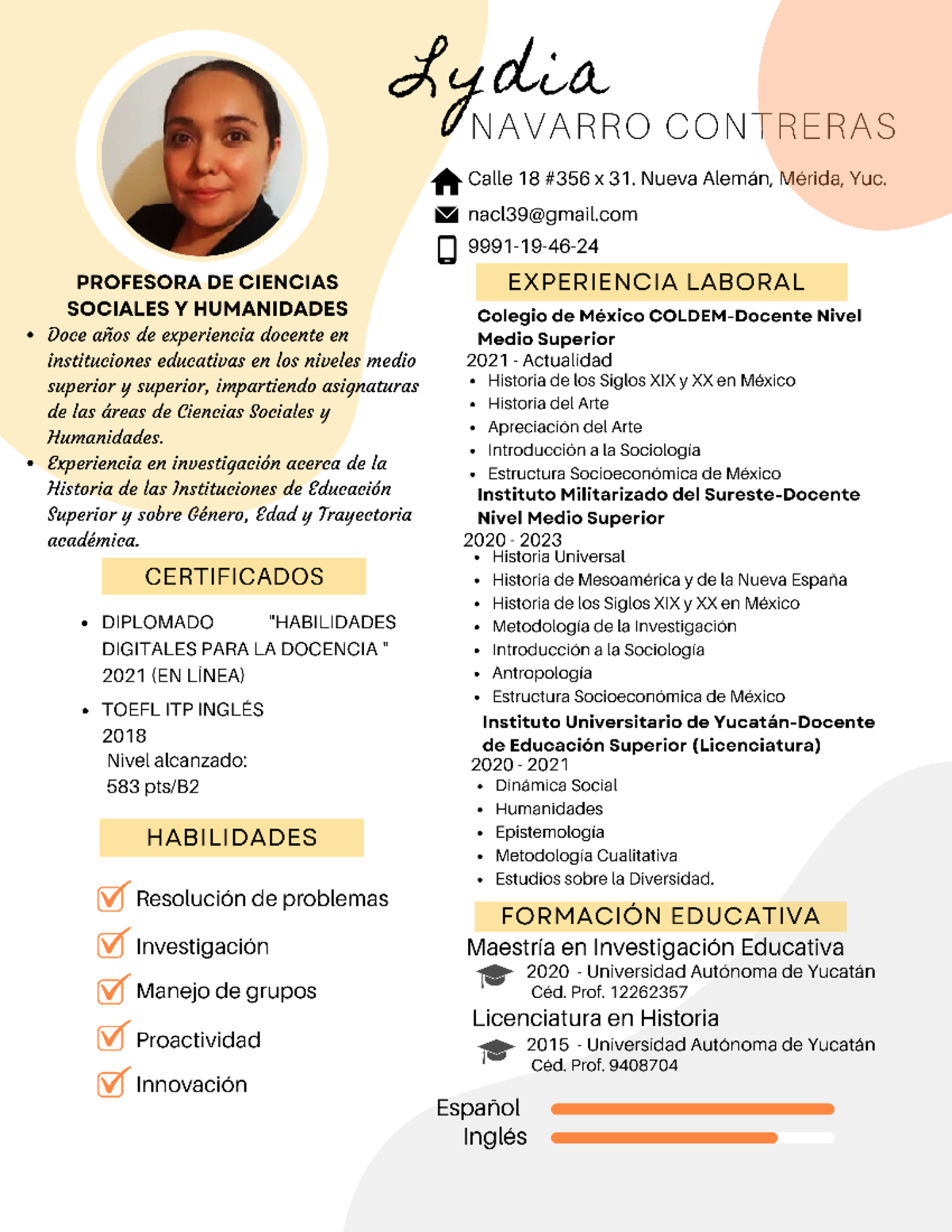 CV of Lydia Navarro Contreras - 2023 Educator in Humanities - Studocu