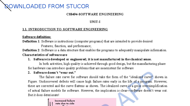 CS8494 - Software Engineering Lecture Notes and Introduction to Key ...