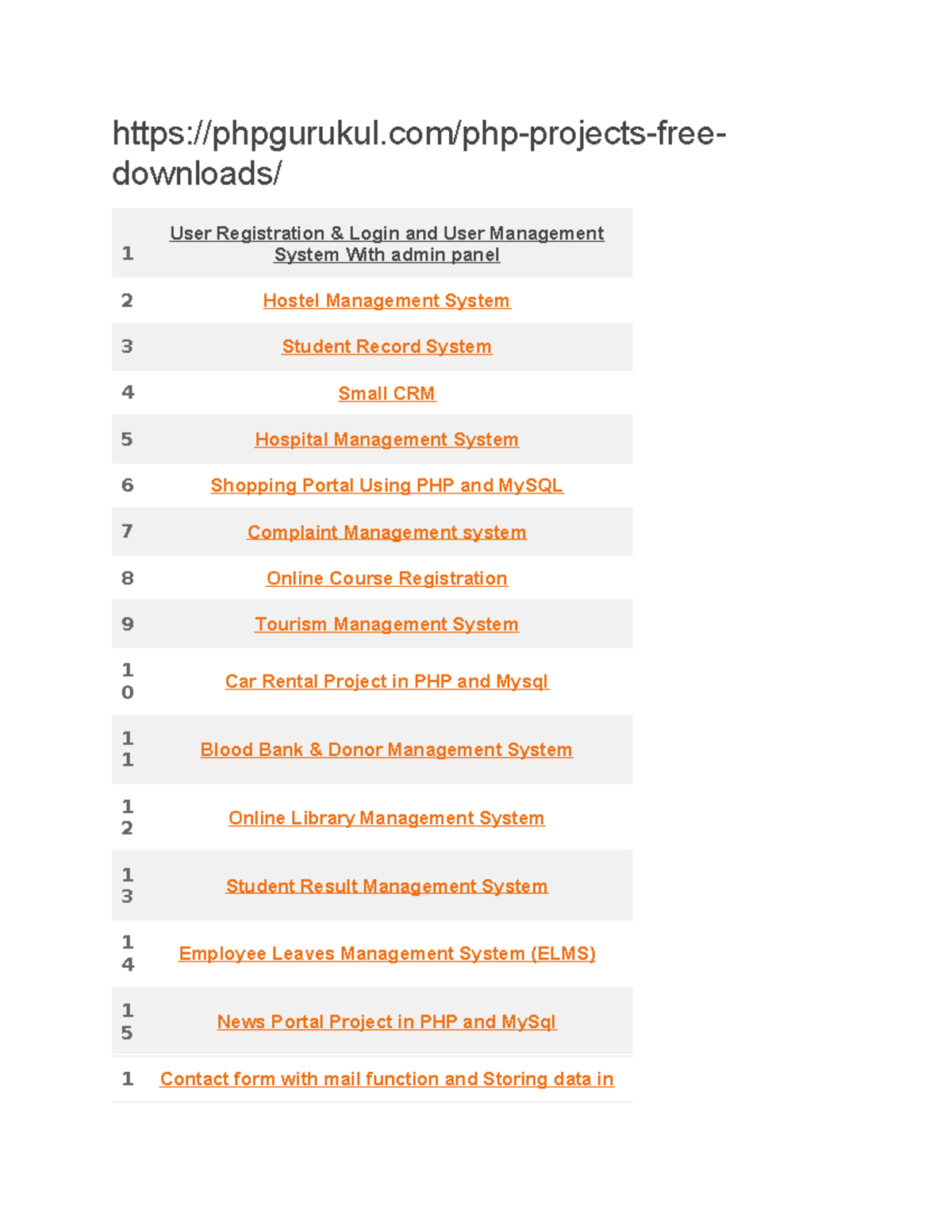 PHP Project Ideas & Systems List for Developers - Studocu