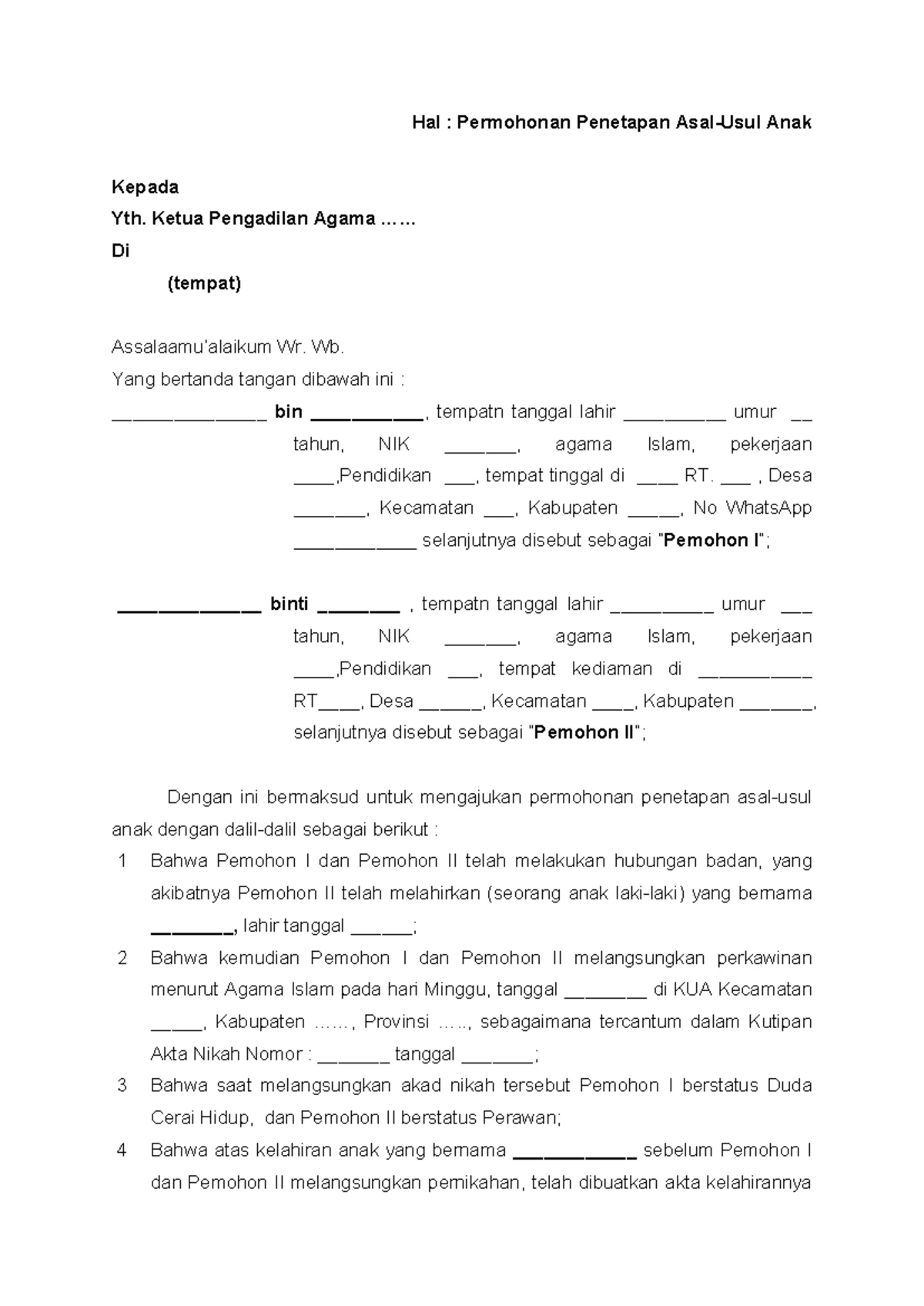 15. Contoh Surat Gugatan Perdata Wanprestasi - SURAT GUGATAN Jakarta ...