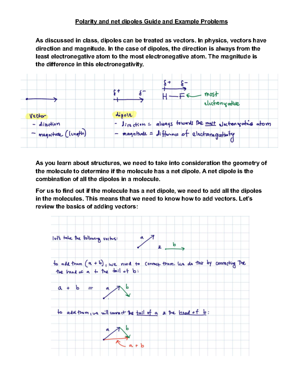 Polarity and Net Dipoles: Guide & Example Problems in Chemistry - Studocu