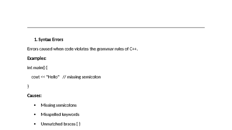 JAVA - VGVT: Understanding Common Programming Errors - Studocu