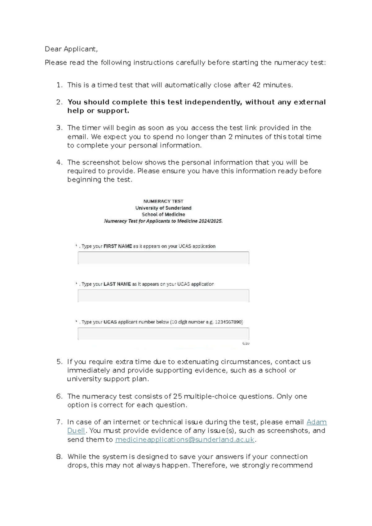 Numeracy Test Instructions (Dec 2024): Important Guidelines for ...