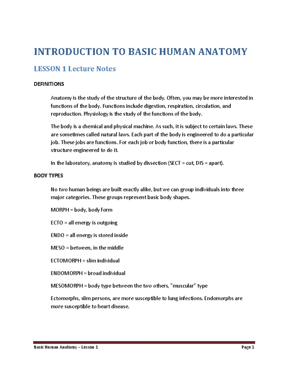 Biology Notes FORM 1 4 Booklet - BIOLOGY FORM ONE NOTES INTRODUCTION TO ...