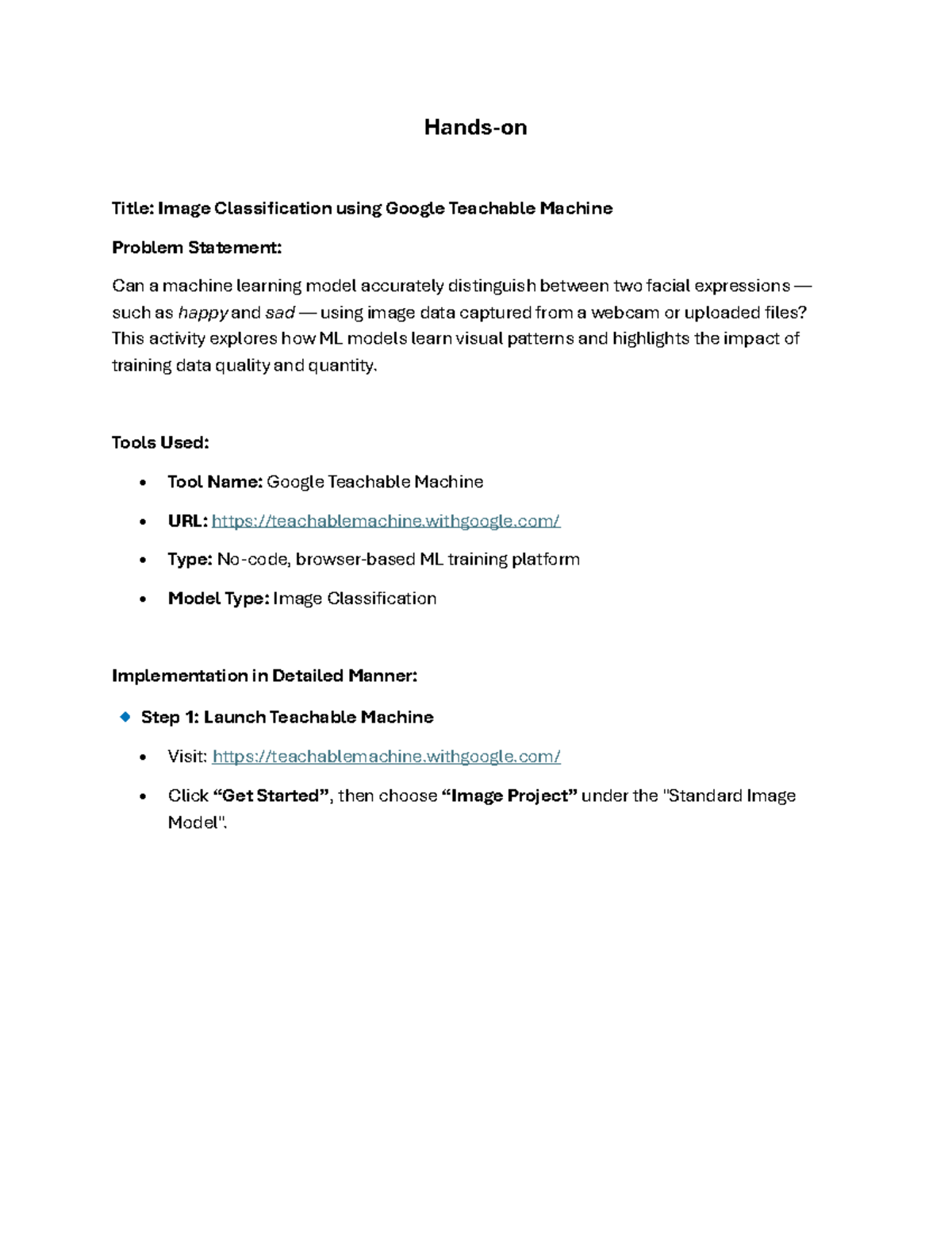 Image Classification with Google Teachable Machine: AI + PE Module-1 ...