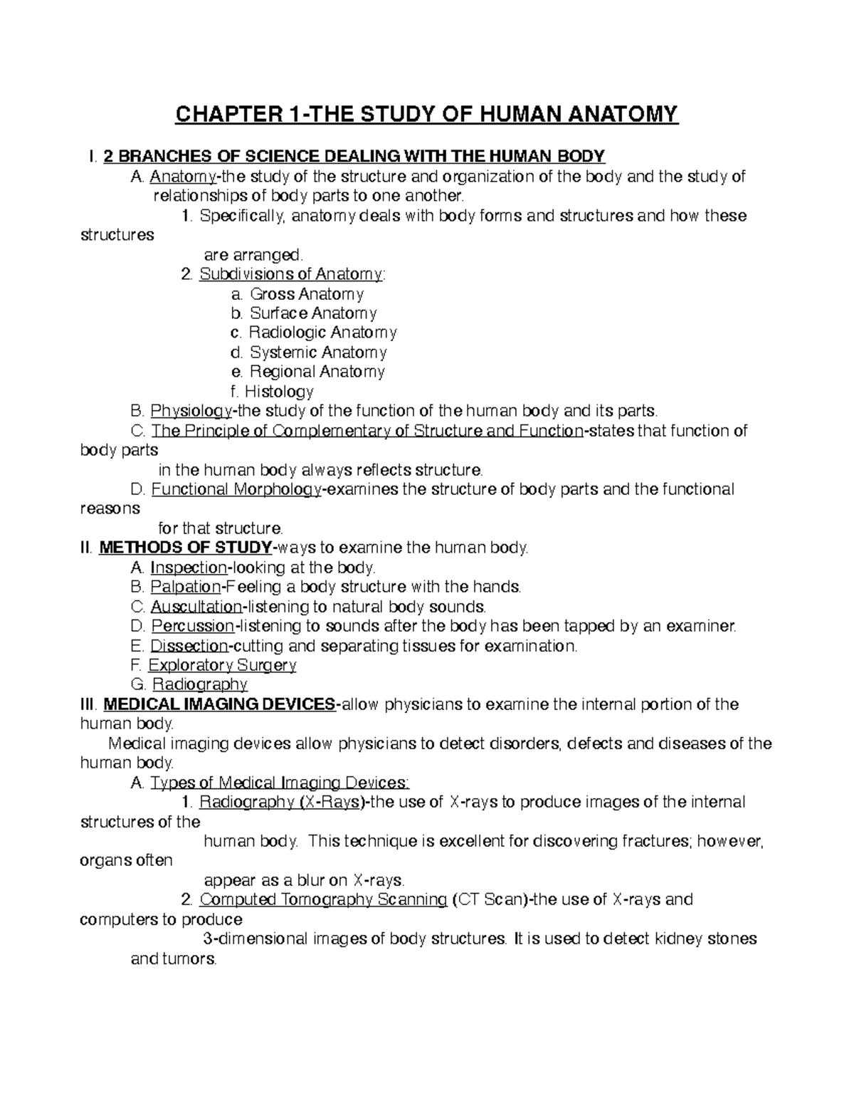 HUMAN ANATOMY STUDY GUIDE: HOMEOSTASIS, STRUCTURE & FUNCTION - Studocu