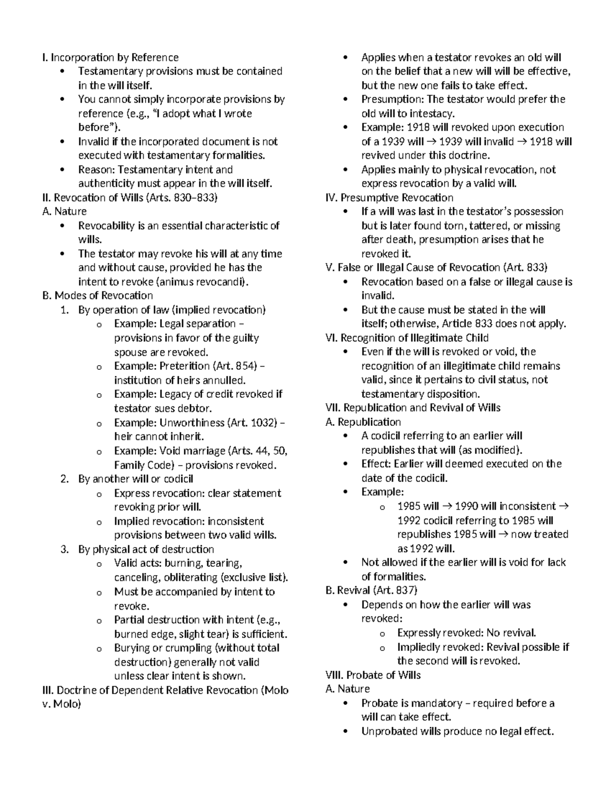 Wills & Succession: Key Concepts and Legal Provisions (Law 101) - Studocu