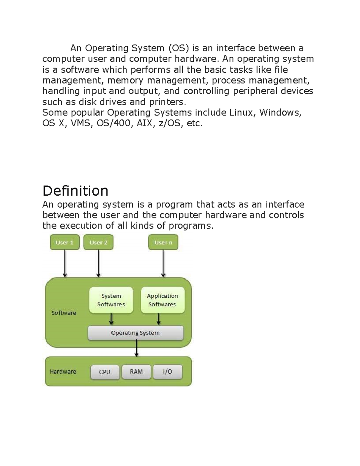 OS - Lecture Notes 1: Overview of Operating Systems Functions & Types ...