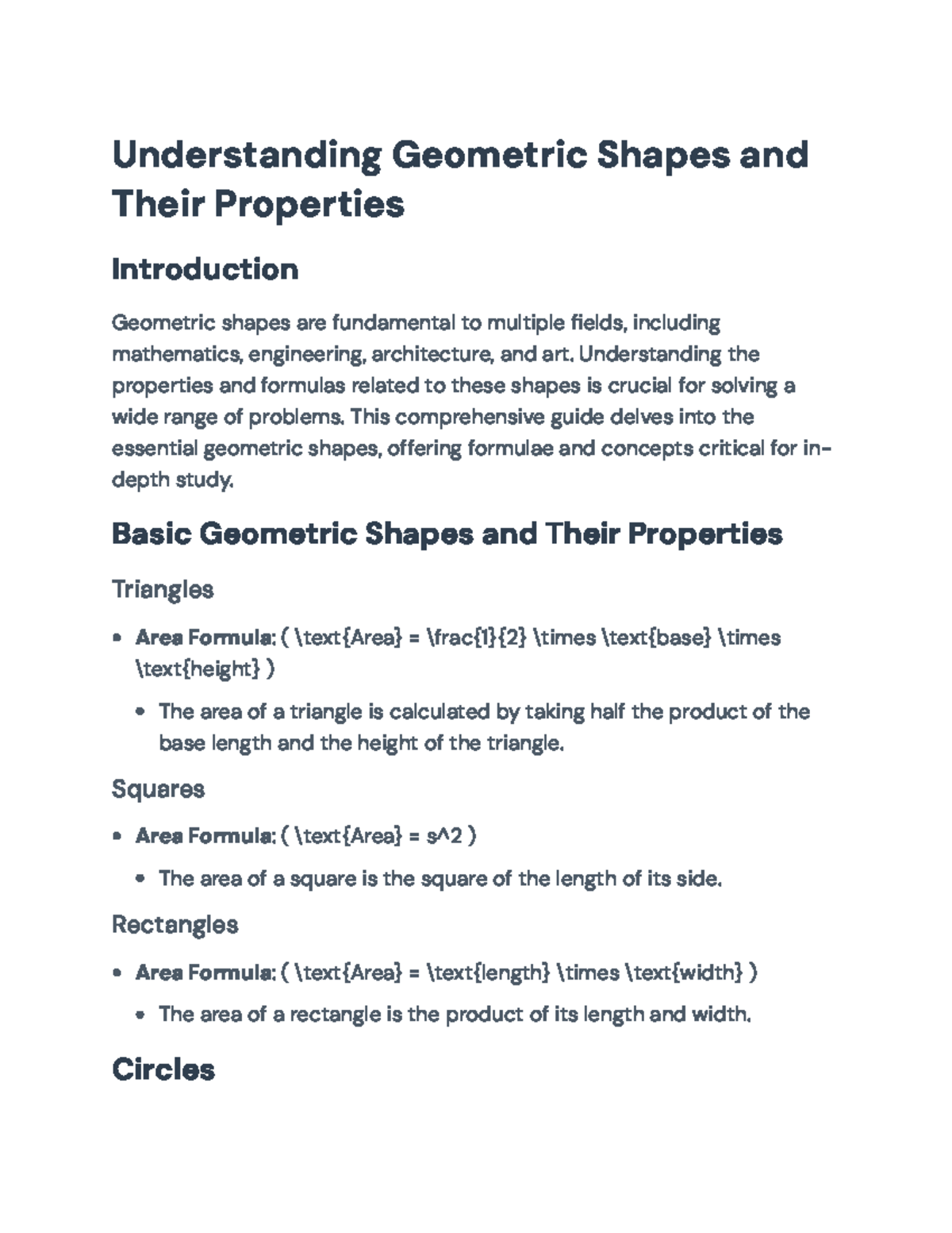 Understanding Geometric Shapes and Their Properties: A Comprehensive ...