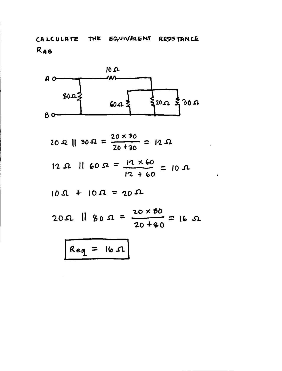 Equivalent Resistance and Voltage Calculations: 2nd - 10 Solved ...