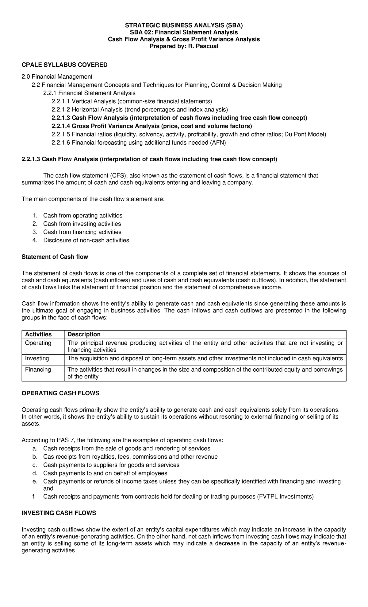 SBA02-FSAnalysis Part 2: Cash Flow & Gross Profit Variance Insights ...