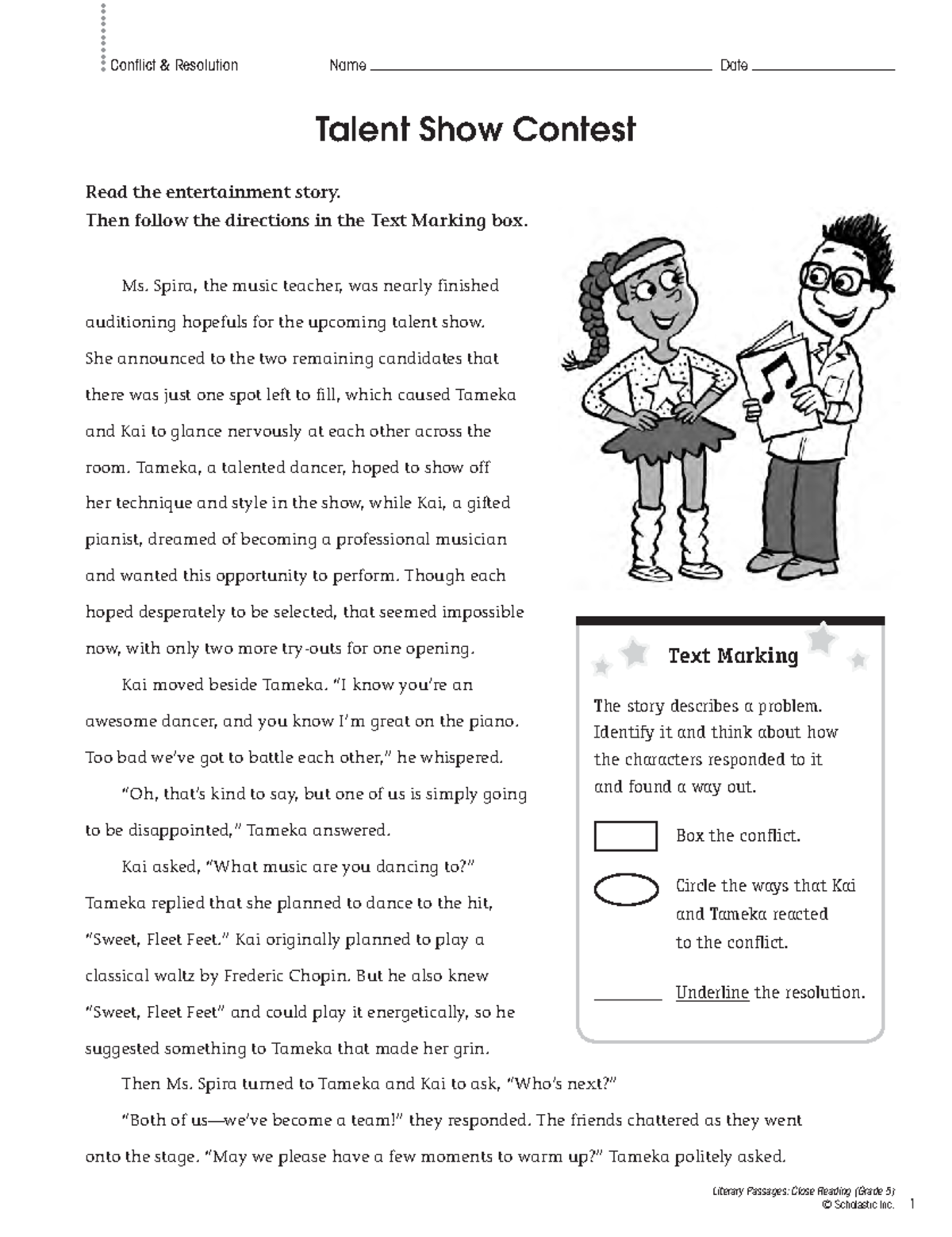 Talent Show Contest: Analyzing Conflict and Resolution Elements - Studocu