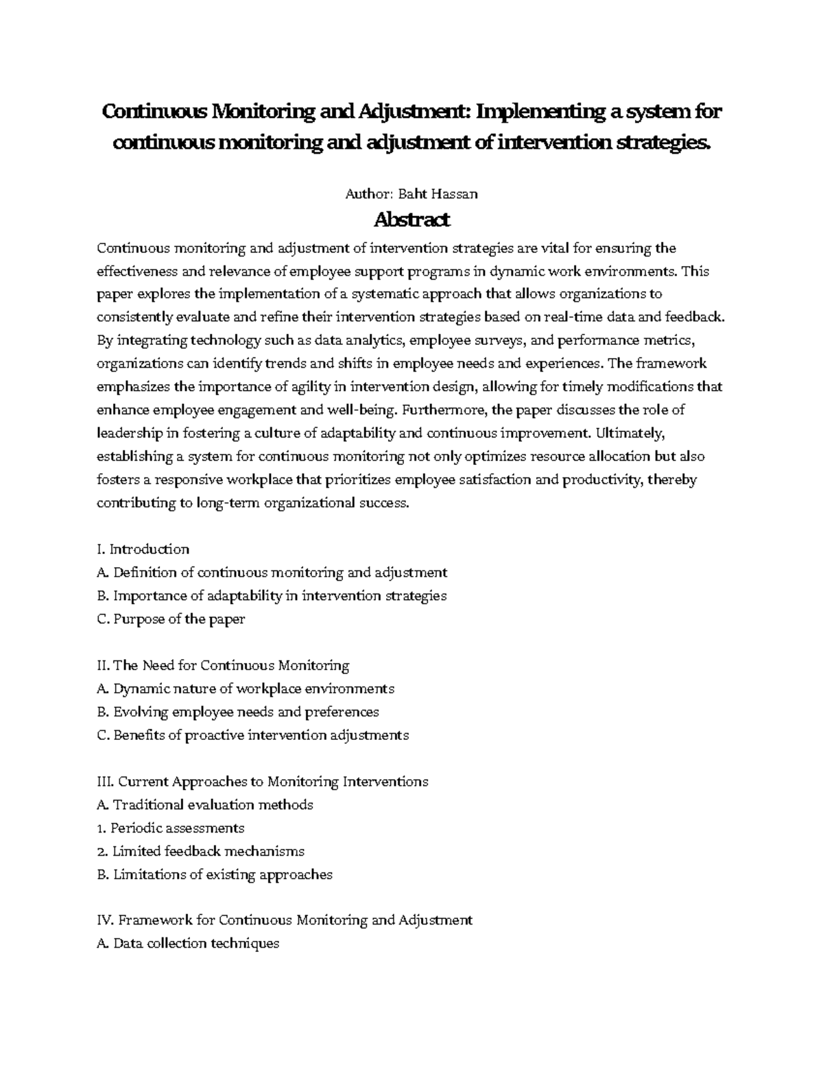 Continuous Monitoring and Adjustment: Strategies for Effective ...