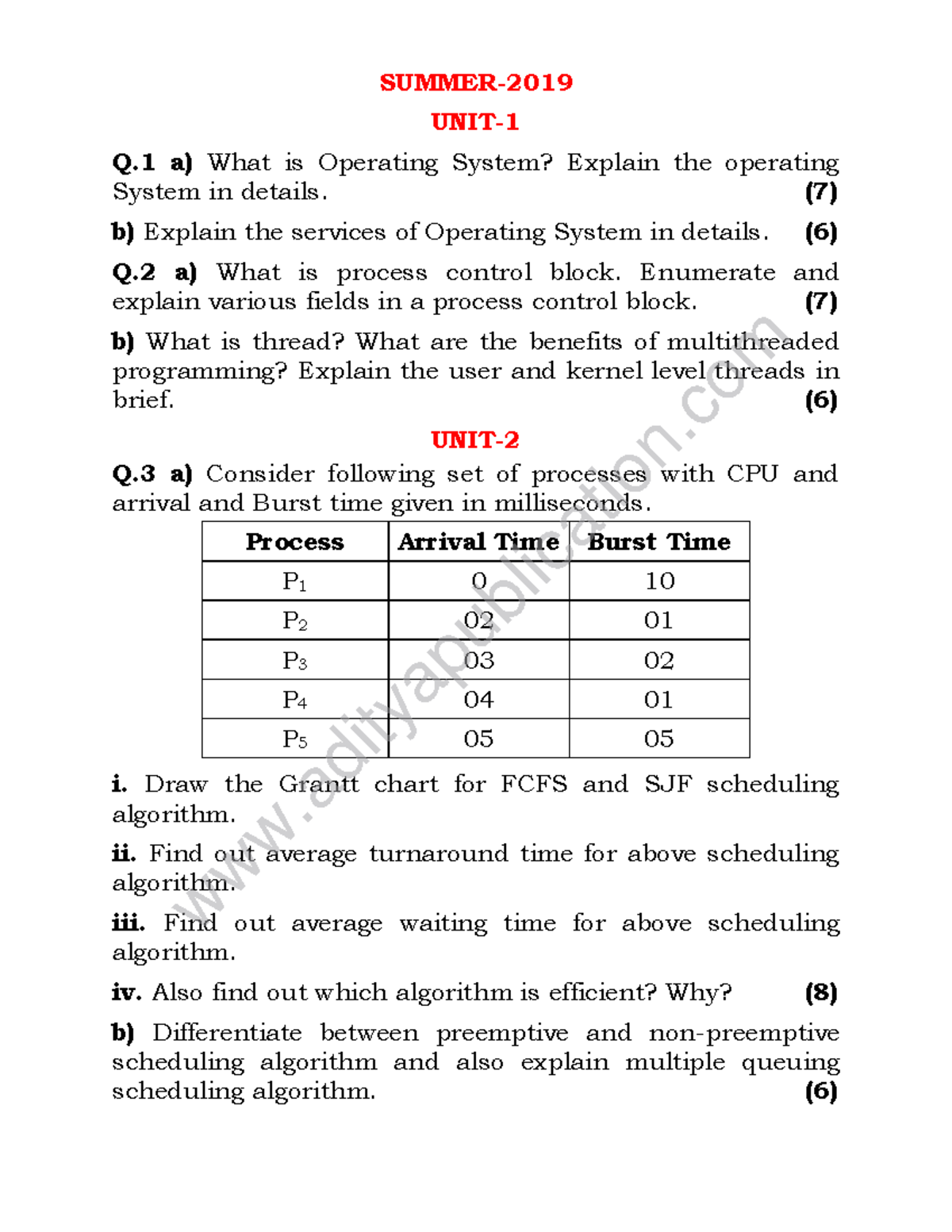 Operating Systems Study Guide - S-19 Final Exam Notes - Studocu